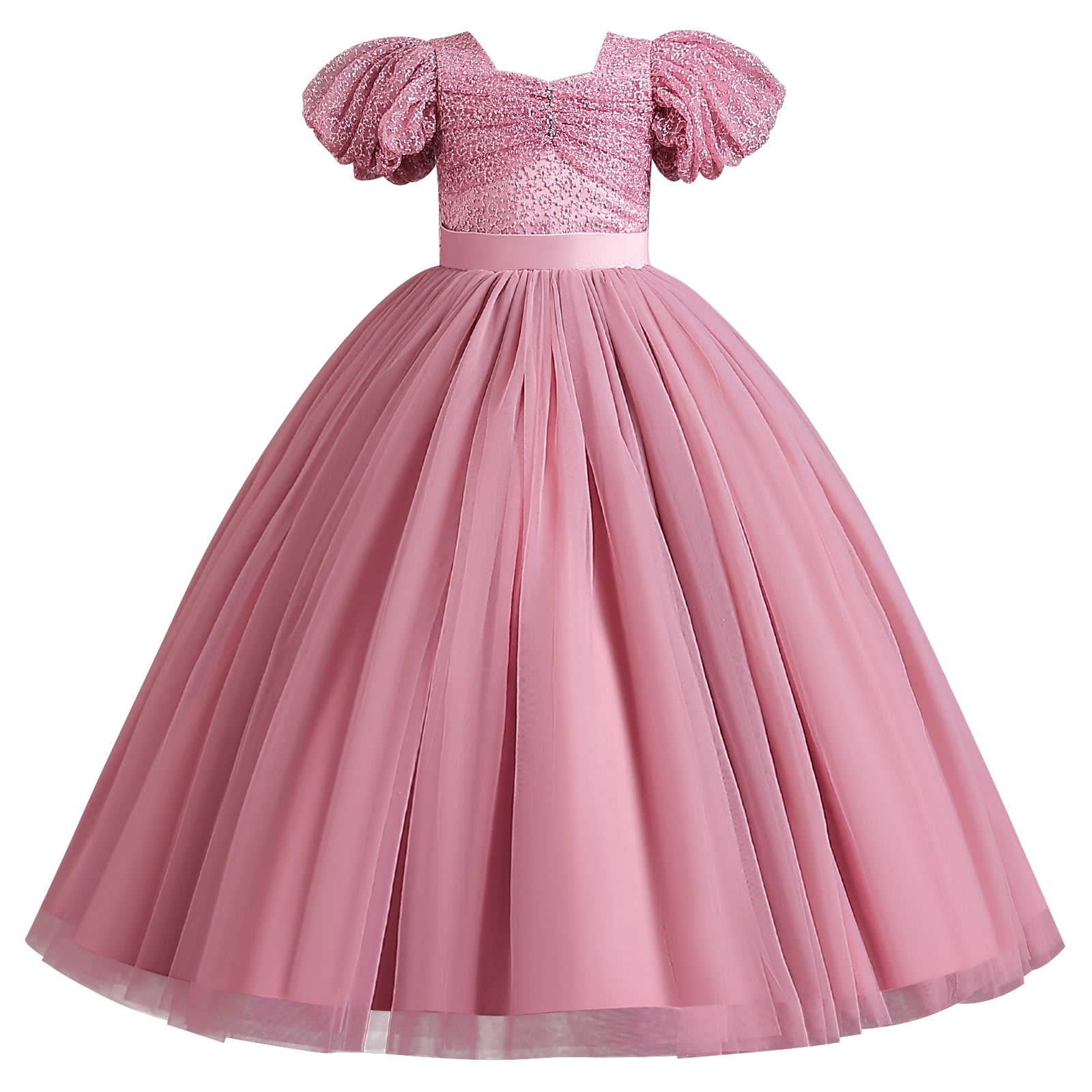 IBTOM CASTLE Flower Girls Sequin Lace-up Bow Dress for Kid Wedding ...