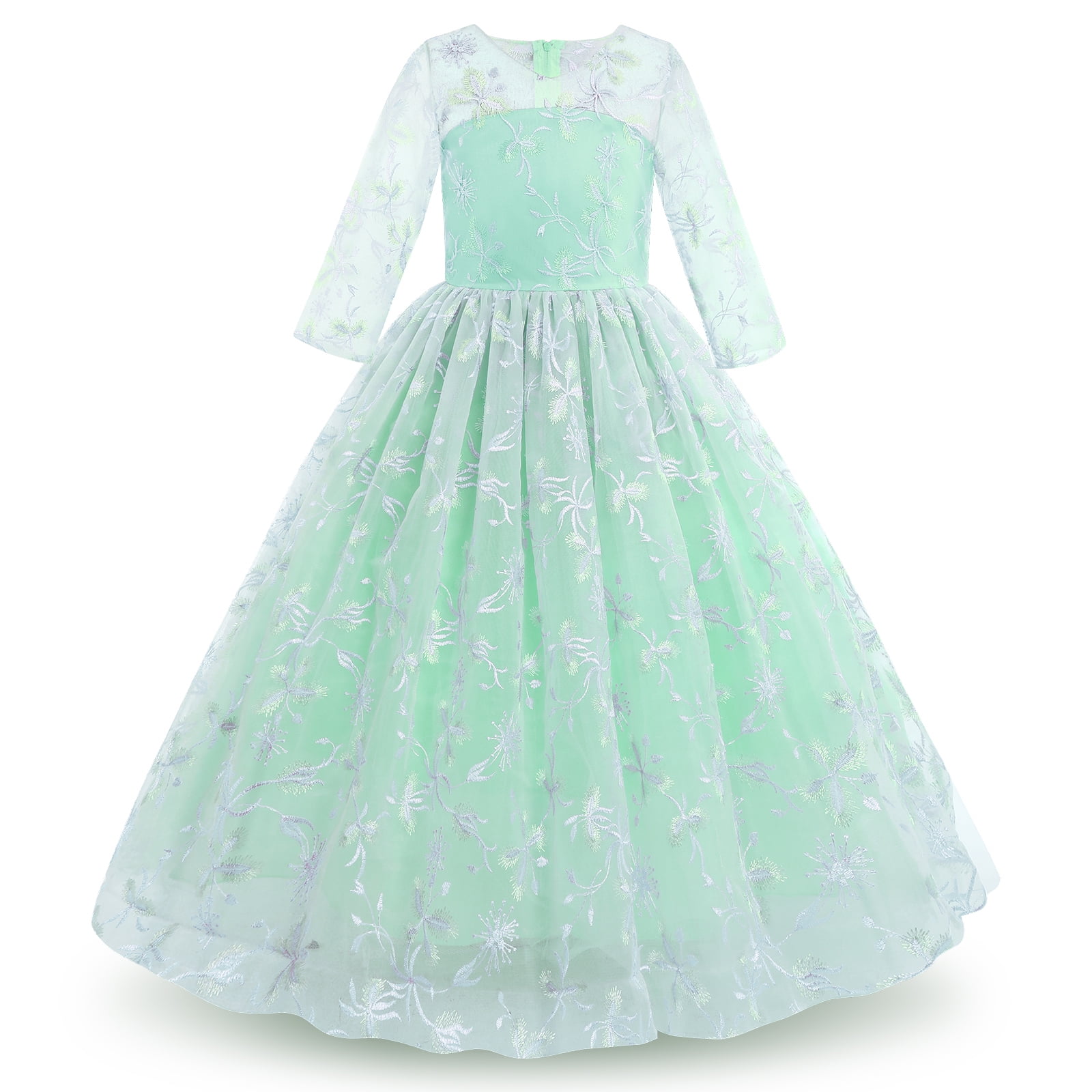 Ibtom Castle Flower Girls Vintage Floral Boho Lace 3 4 Sleeves Princess