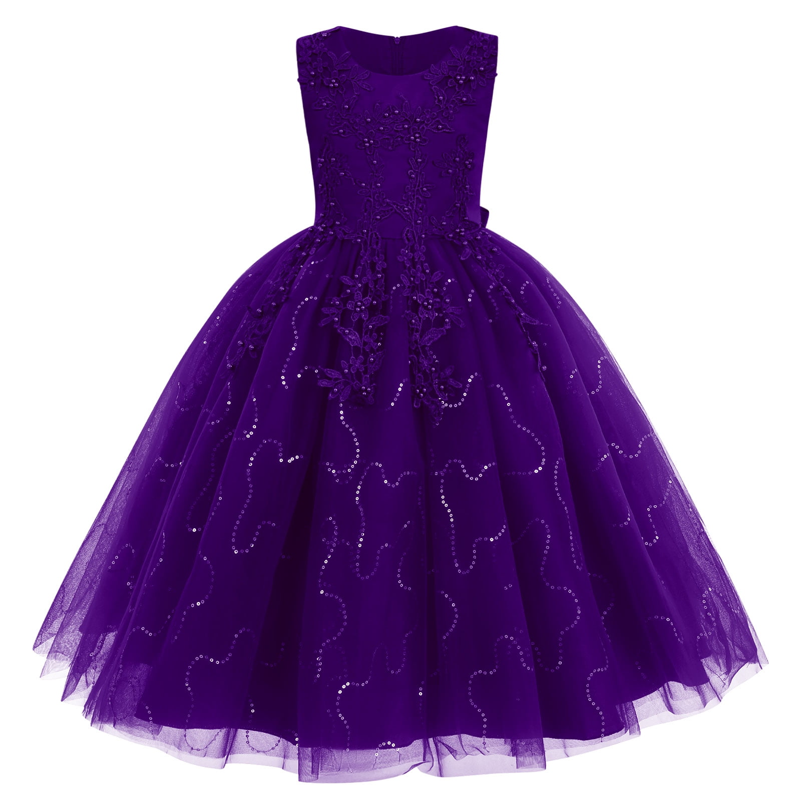 IBTOM CASTLE Flowers Girls Tulle Lace Dress for Kids Wedding Bridesmaid Pageant Birthday Party ...