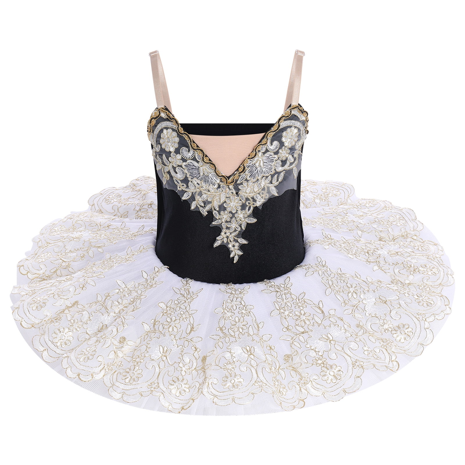 IBTOM CASTLE Girls Ballet Leotards with Platter Tutu Professional Hard ...