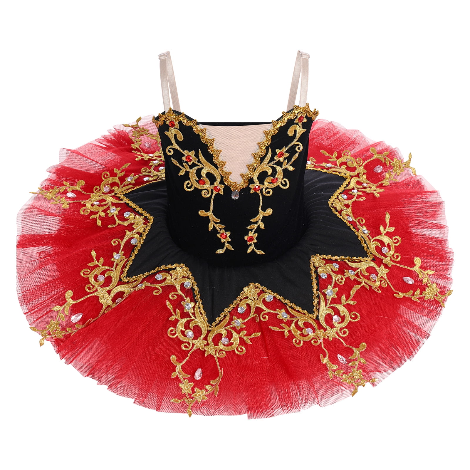 IBTOM CASTLE Girls Ballet Leotards with Platter Tutu Professional Hard ...