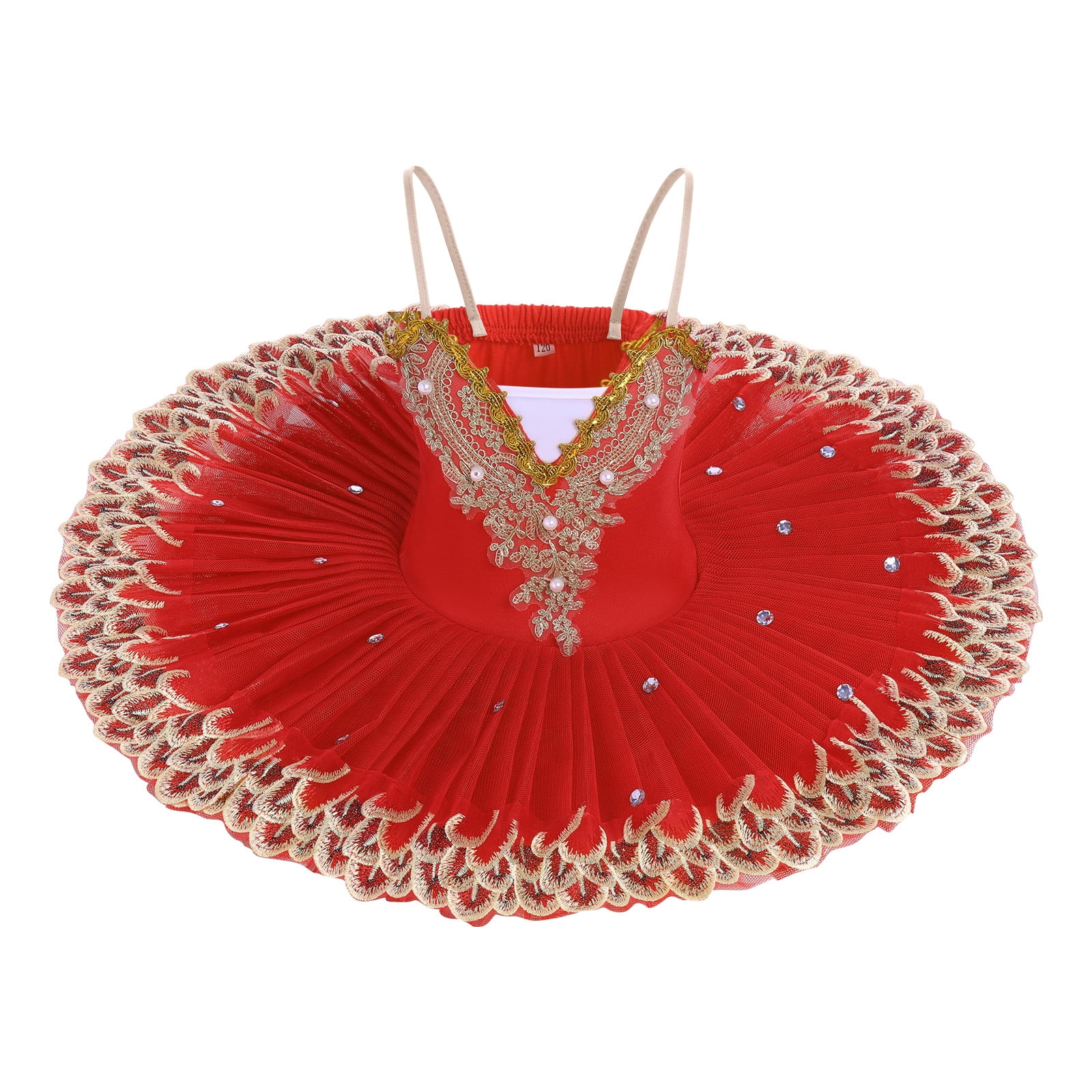 IBTOM CASTLE Girls Ballet Leotards with Platter Tutu Professional Hard ...