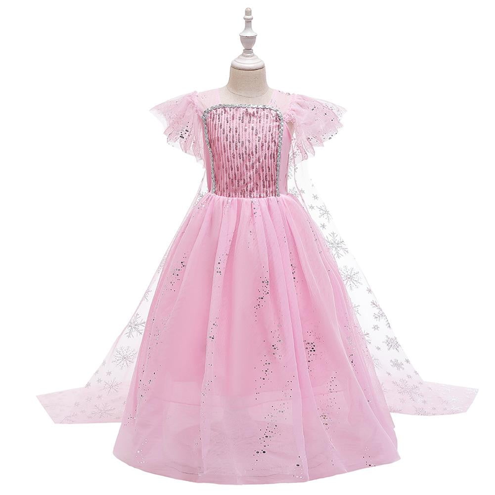 IBTOM CASTLE Girls Elsa Clothes Frozen Princess Fluffy Tulle Party ...