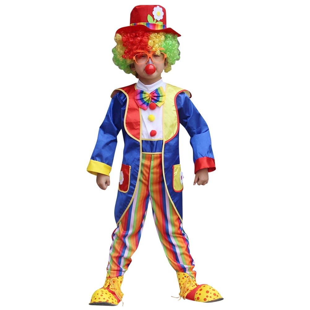 IBTOM CASTLE Kids Boys Clown Costume Funny Circus Fancy Dress up ...