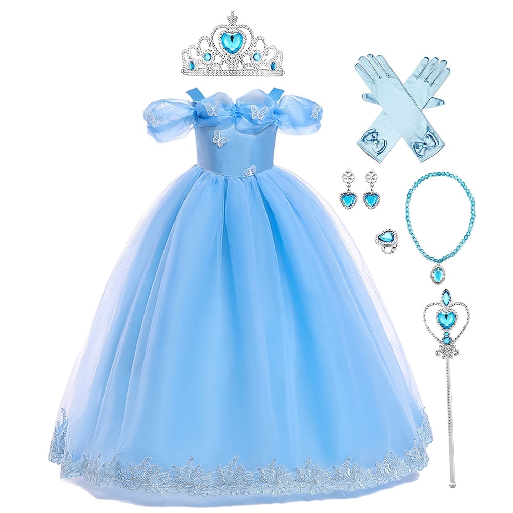 IBTOM CASTLE Kids Girl Cinderella Costume Princess Fancy Dress Up ...