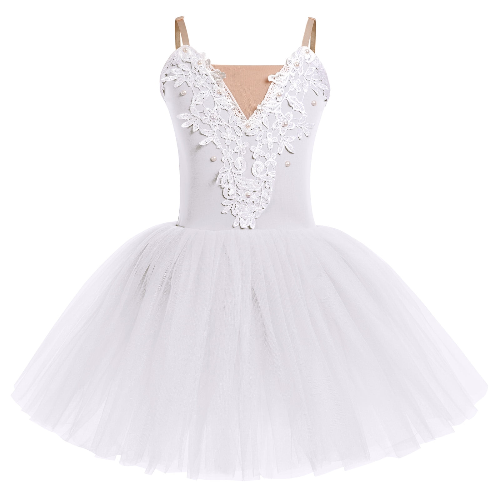 IBTOM CASTLE Kids Girls Ballet Dance Dress Velvet Spaghetti Straps ...