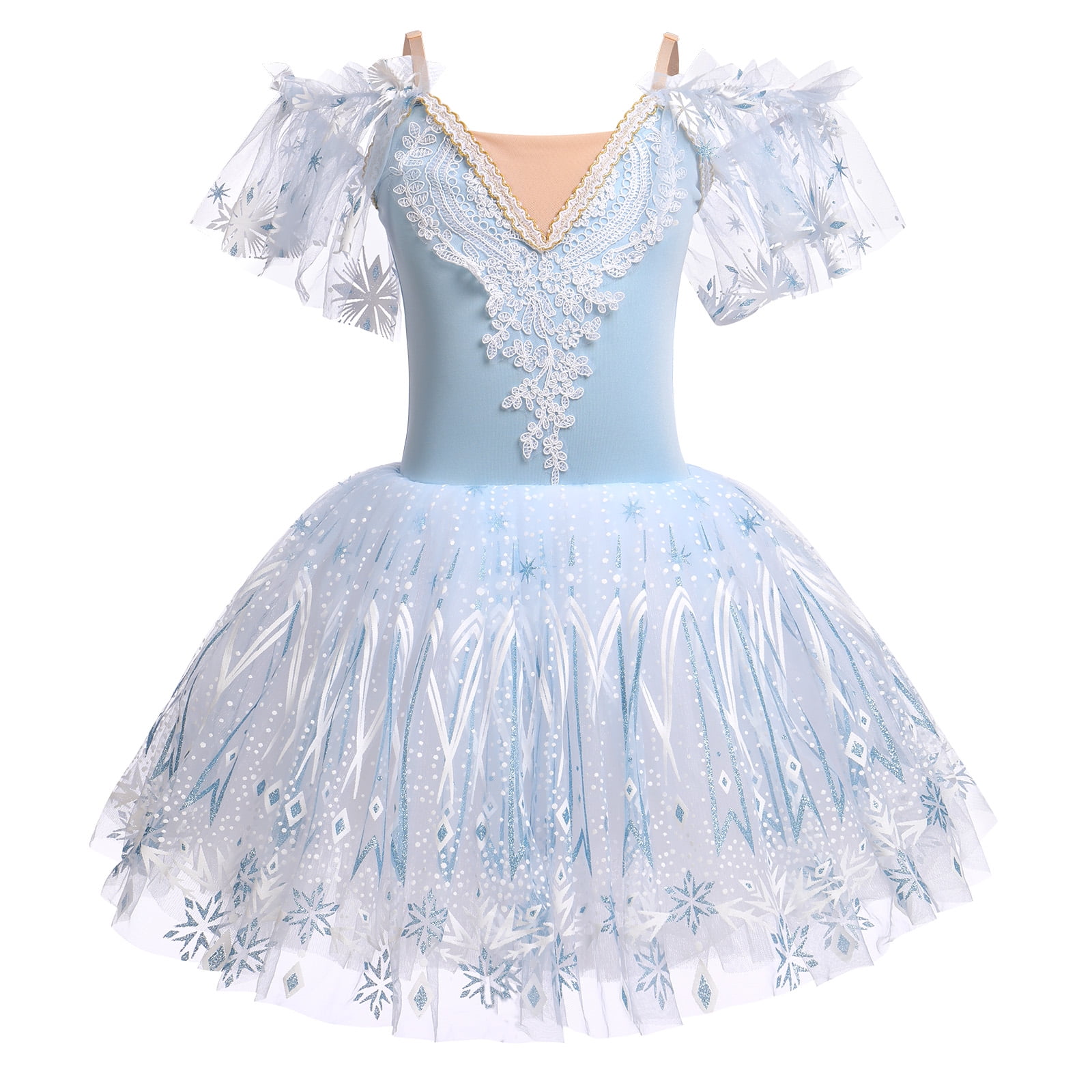 IBTOM CASTLE Kids Girls Ballet Dance Dress Velvet Spaghetti Straps ...
