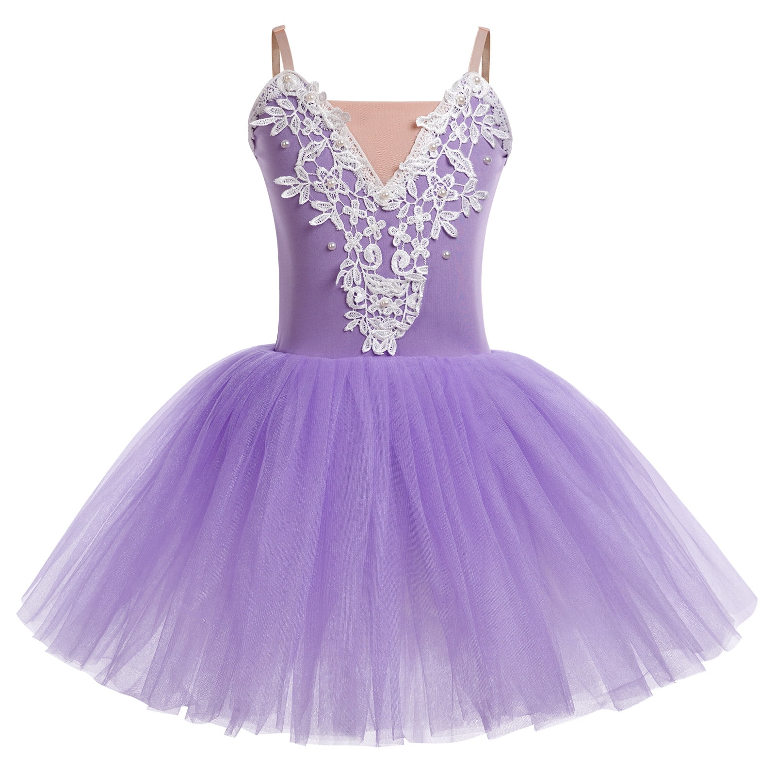 IBTOM CASTLE Kids Girls Ballet Dance Dress Velvet Spaghetti Straps ...