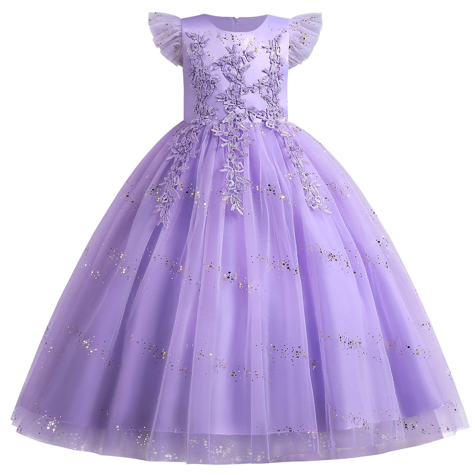 IBTOM CASTLE Kids Girls Long Communion Princess Dresses Flower Pageant ...