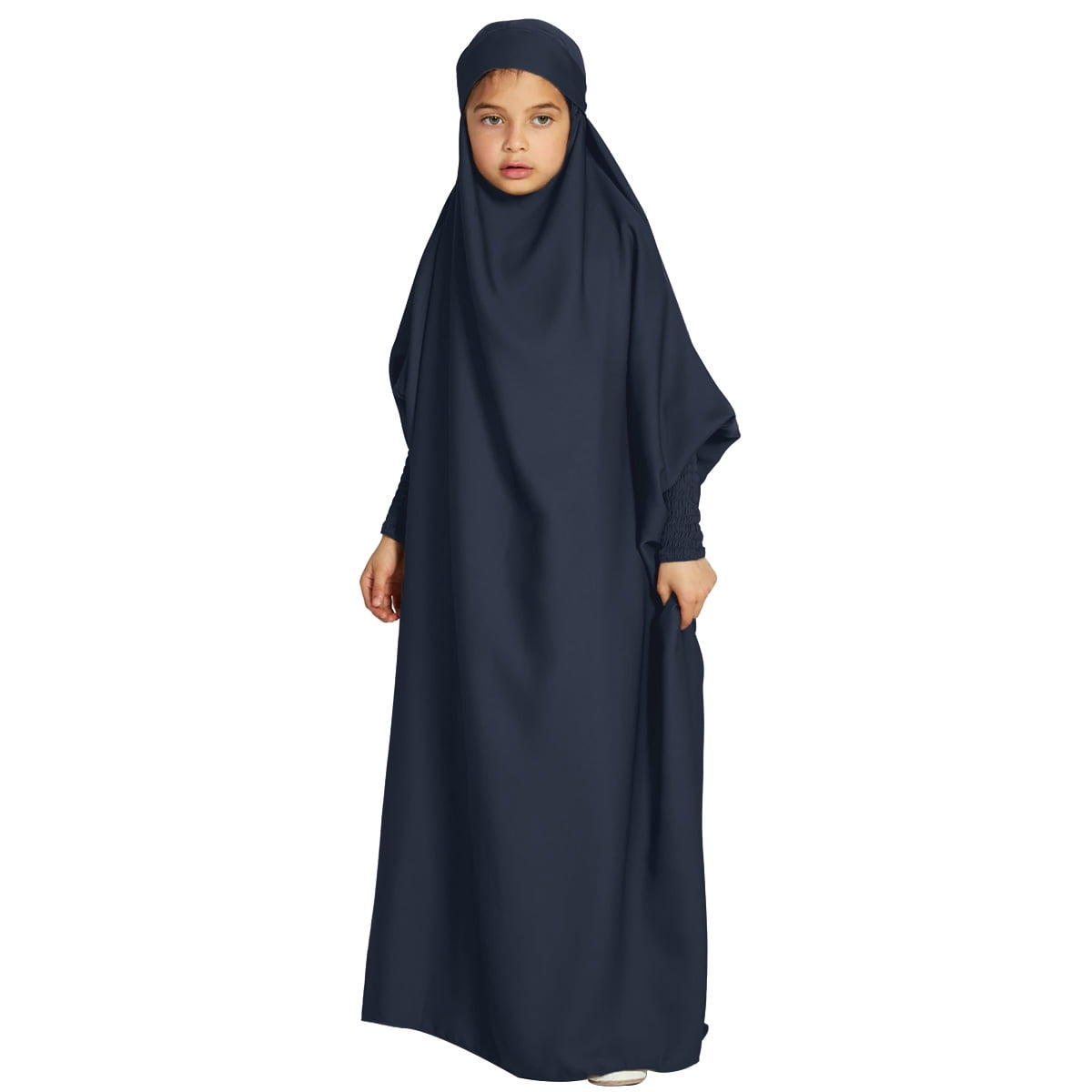 IBTOM CASTLE Kids Girls Long Sleeve Full Cover Hijab Kaftan Dubai ...
