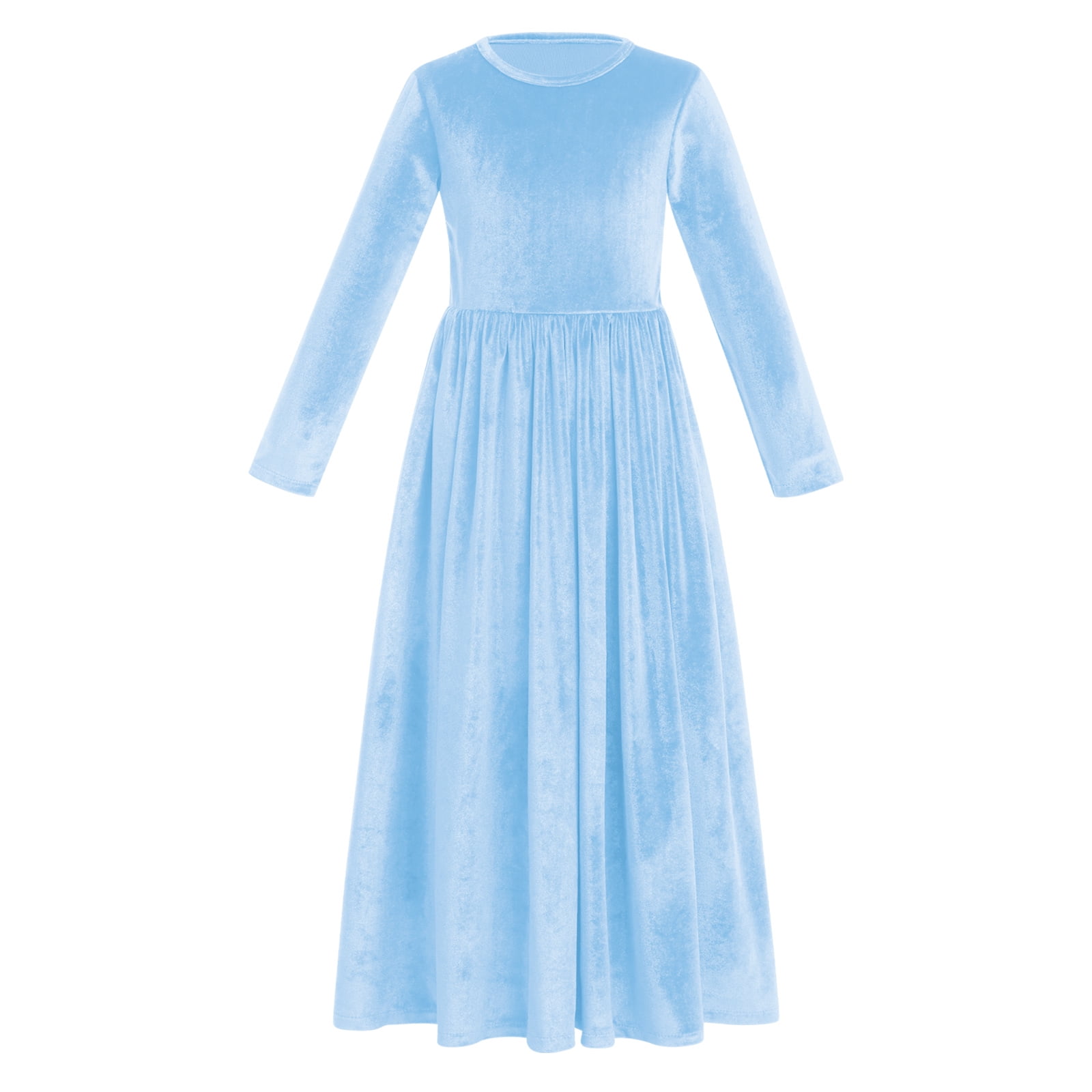 IBTOM CASTLE Kids Little Girls Maxi Velvet Dress with Pockets Long ...
