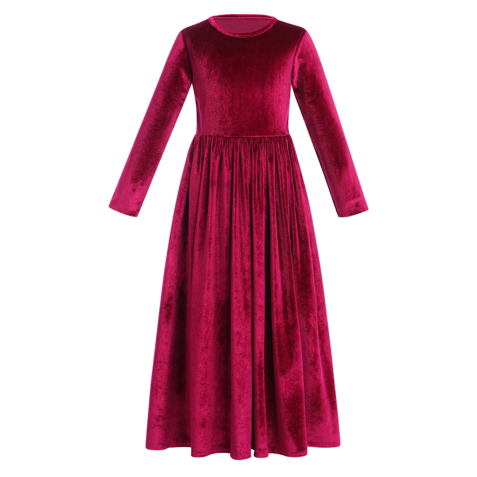 IBTOM CASTLE Kids Little Girls Maxi Velvet Dress with Pockets Long ...