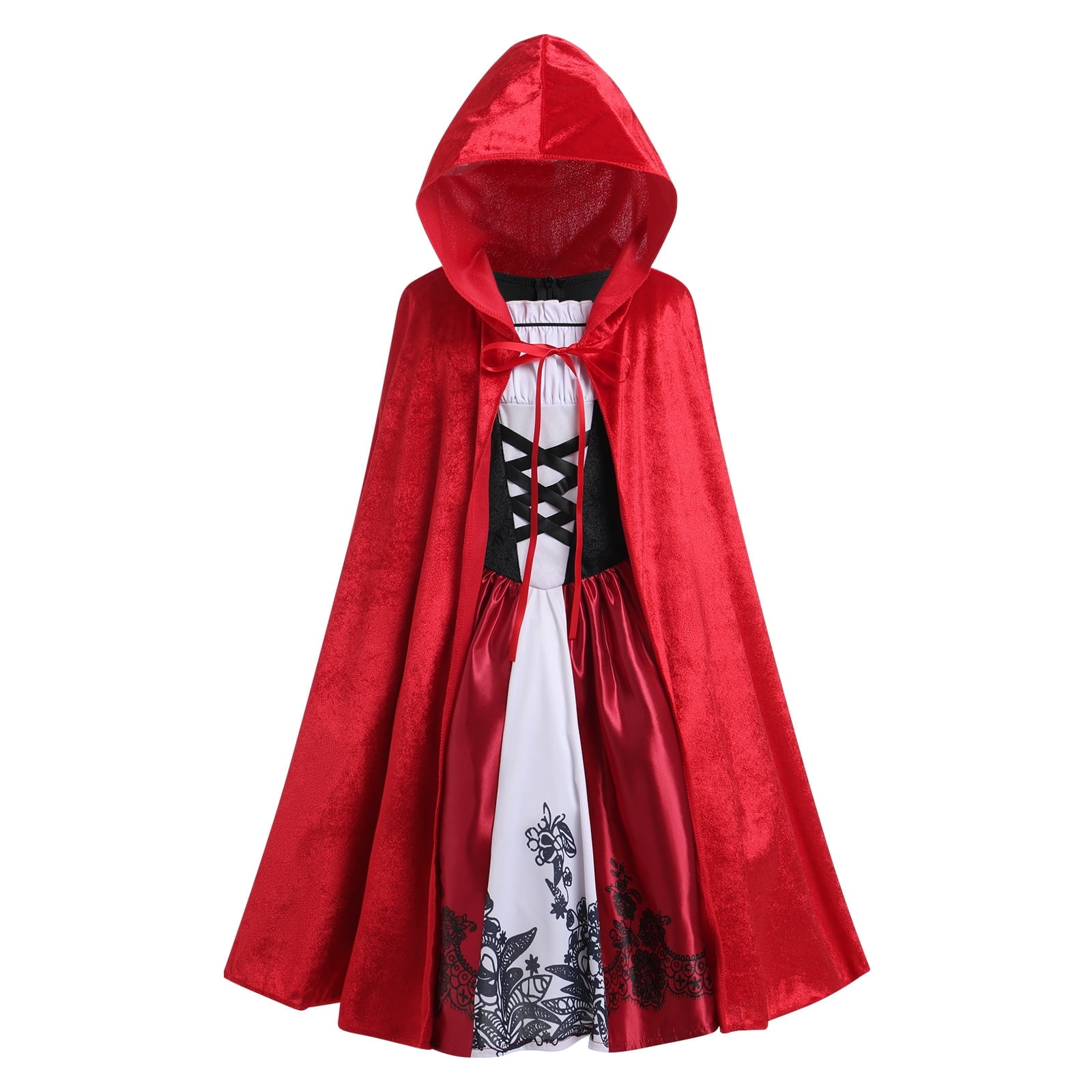 IBTOM CASTLE Kids Girls Little Red Riding Hood Clothes Halloween ...