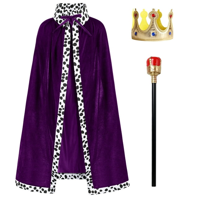 IBTOM CASTLE King Costume for Kids Adult King Robe Crown Scepter Set ...