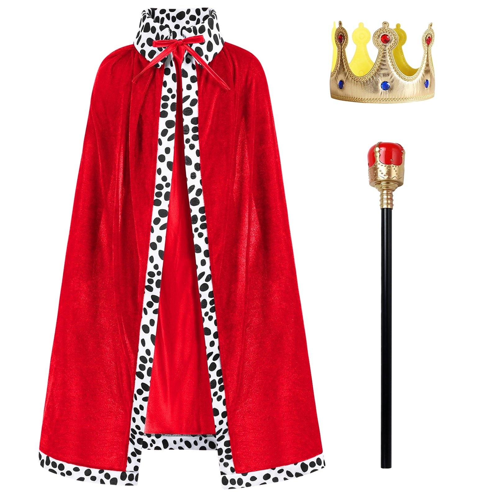 IBTOM CASTLE King Costume for Kids Adult King Robe Crown Scepter Set ...