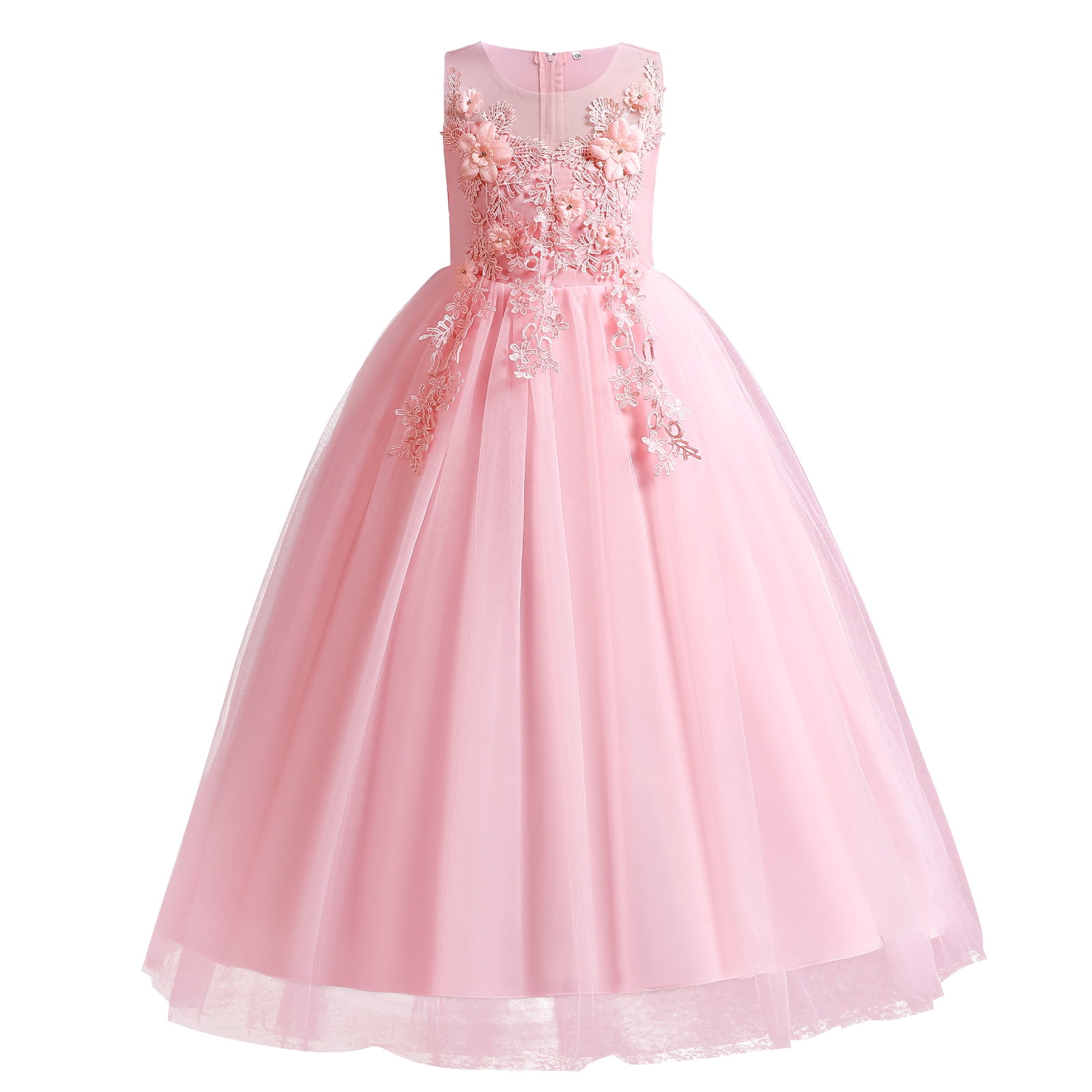 IBTOM CASTLE Little Big Girls Flower Tulle Dress Princess Pageant ...