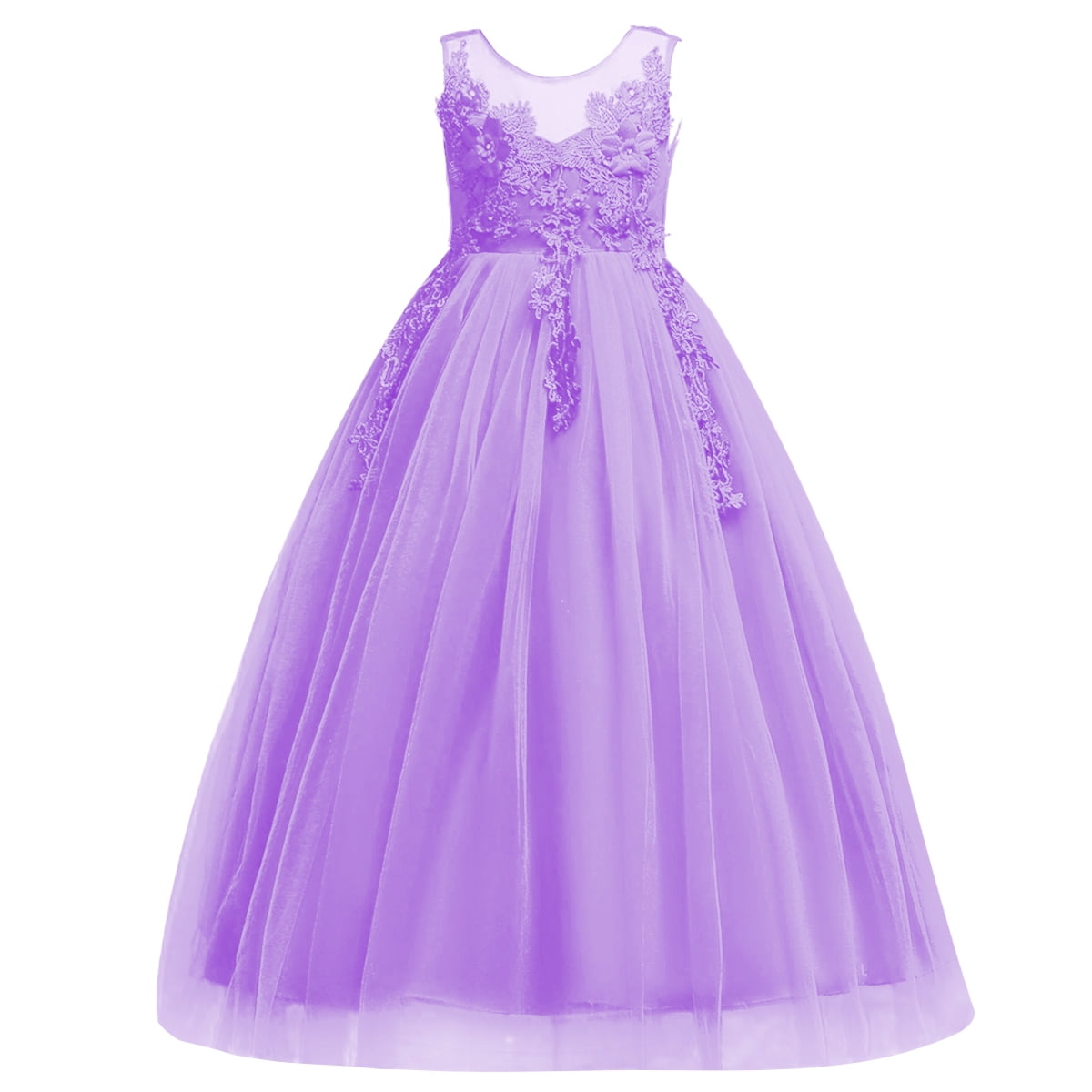 IBTOM CASTLE Little Big Girls Flower Tulle Dress Princess Pageant ...