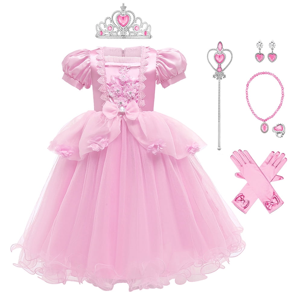IBTOM CASTLE Cinderella Princess Dress for 6-7 Years Kids - Pink ...