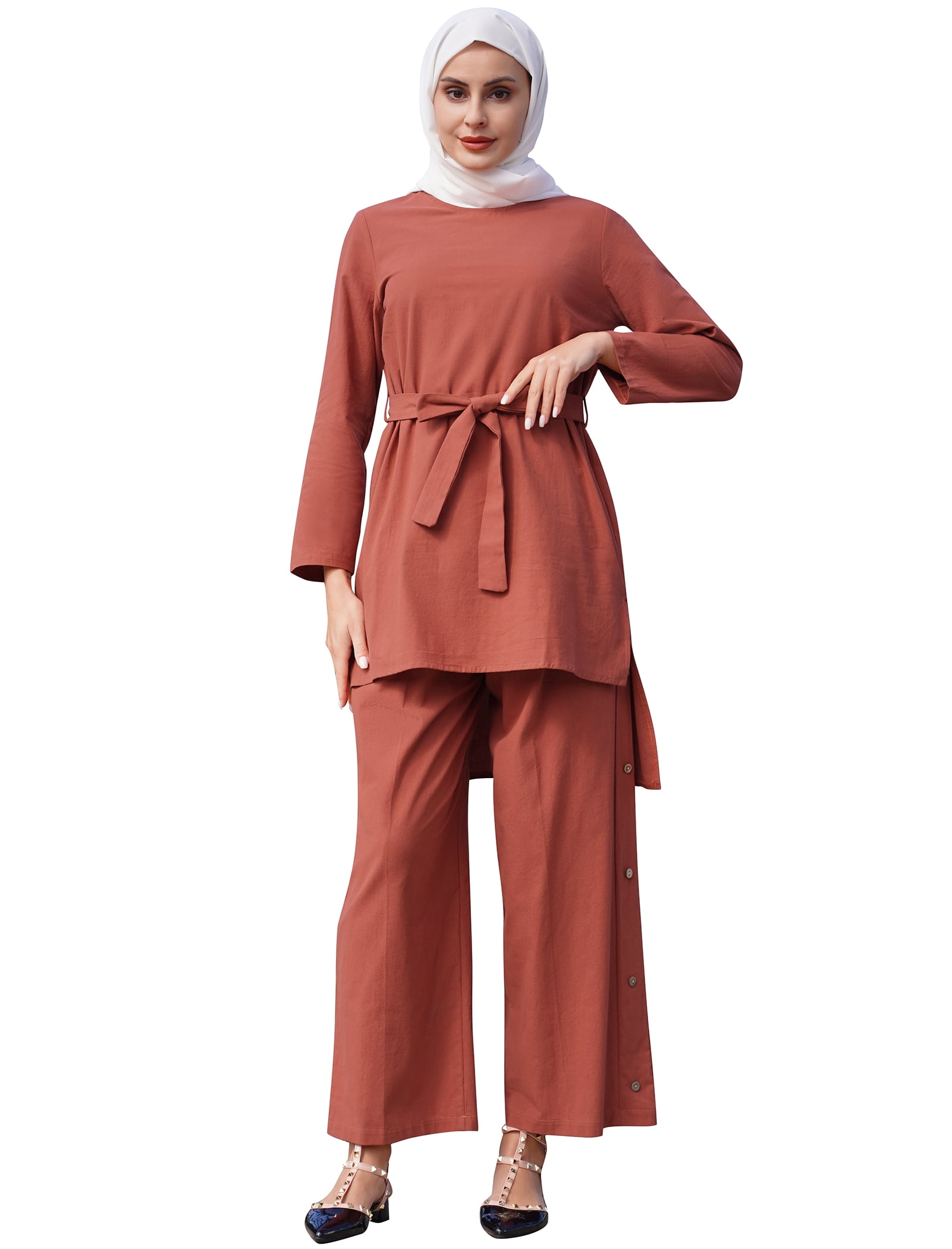 IBTOM CASTLE Muslim Clothes for Women Arabic Long Sleeve Loose Ramadan ...