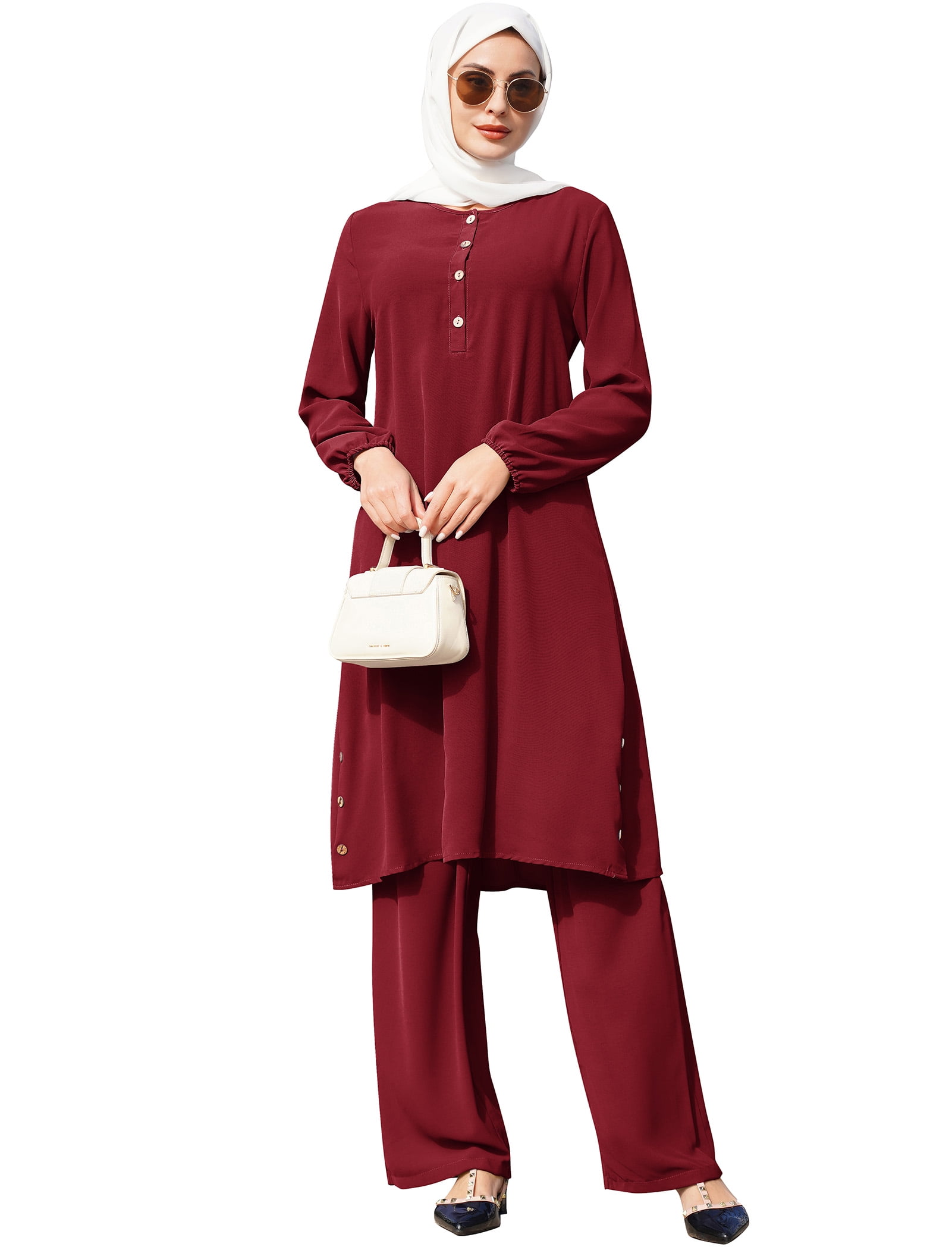 IBTOM CASTLE Muslim Clothes for Women Arabic Long Sleeve Loose Ramadan ...