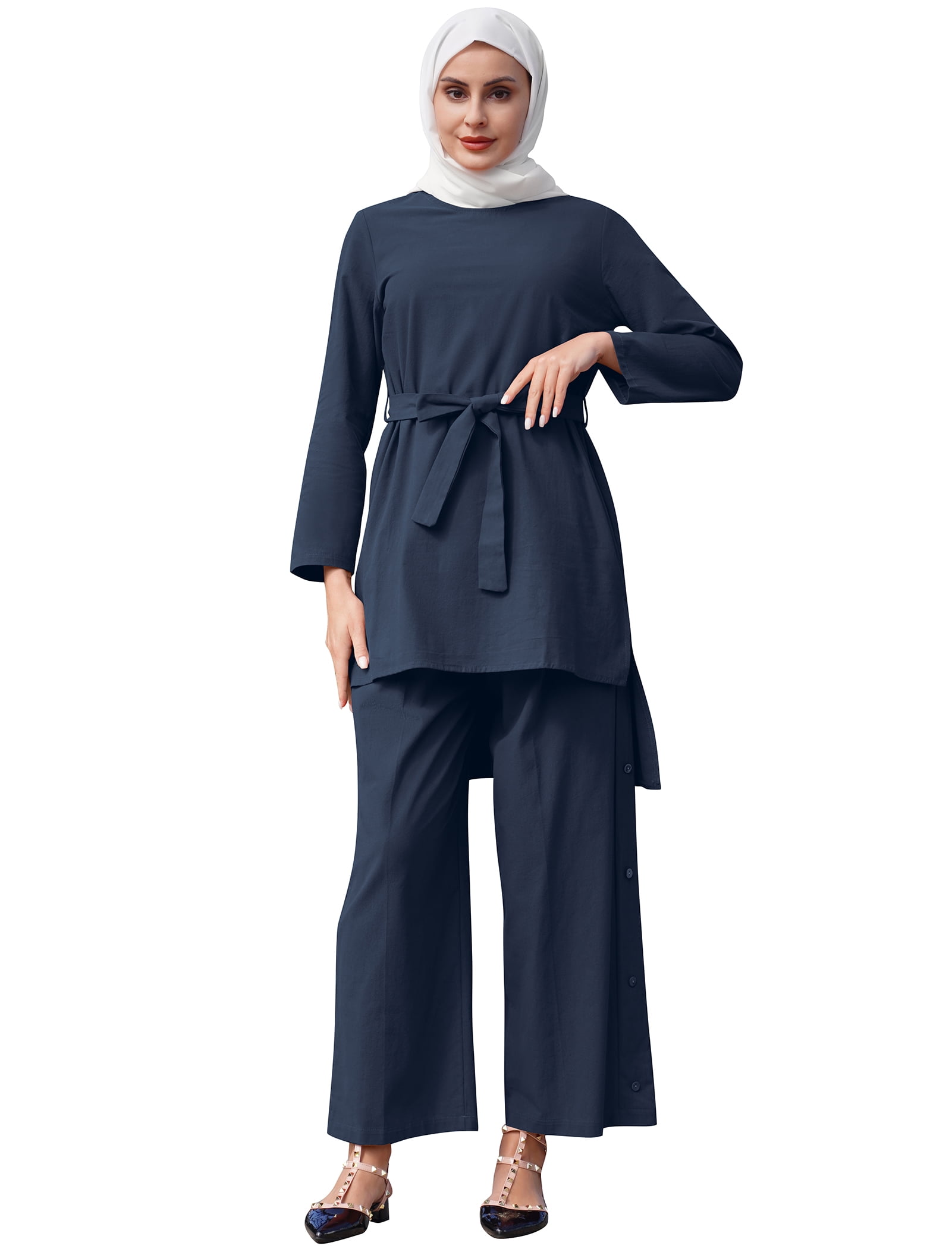IBTOM CASTLE Muslim Clothes for Women Arabic Long Sleeve Loose Ramadan ...