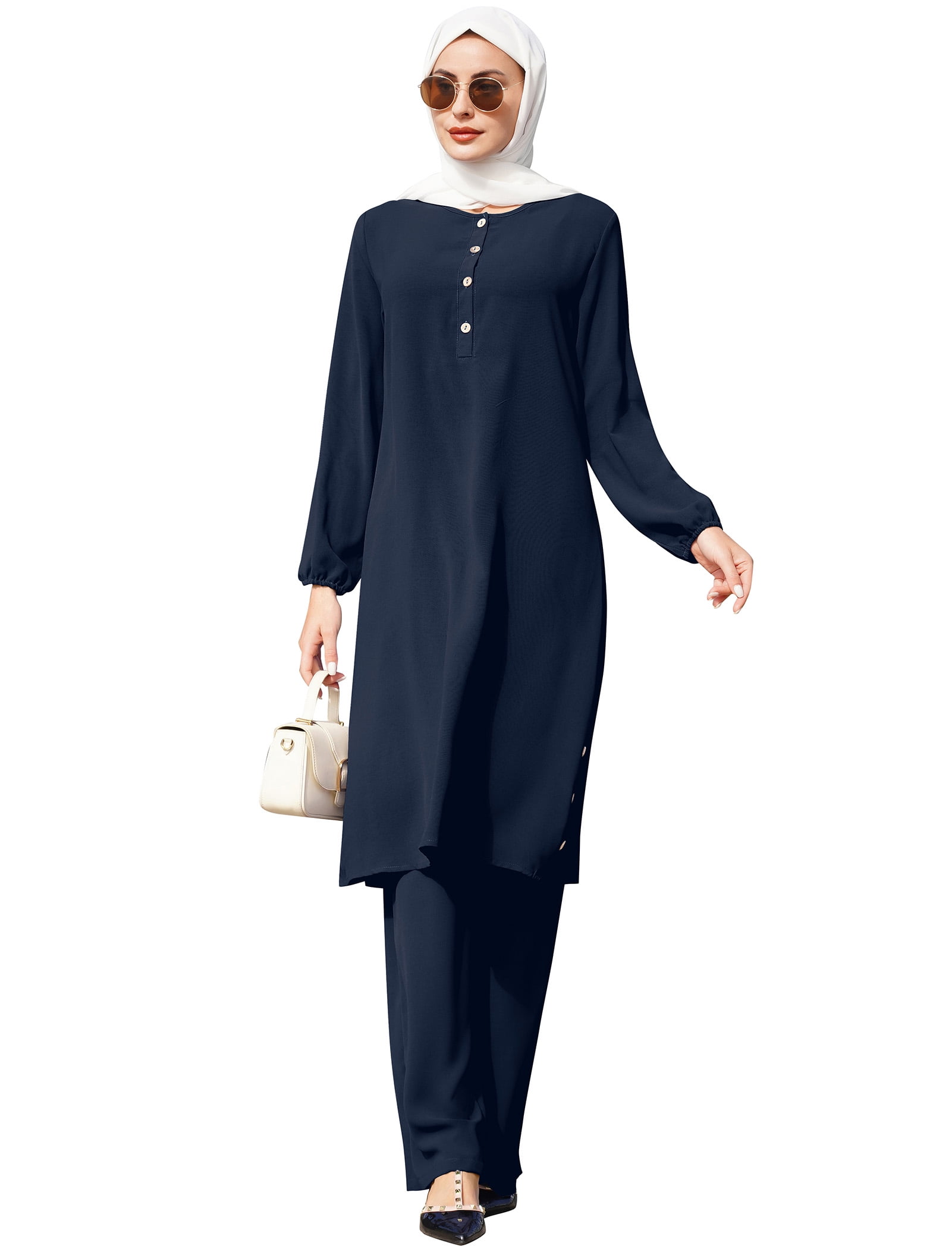 IBTOM CASTLE Muslim Clothes for Women Arabic Long Sleeve Loose Ramadan ...