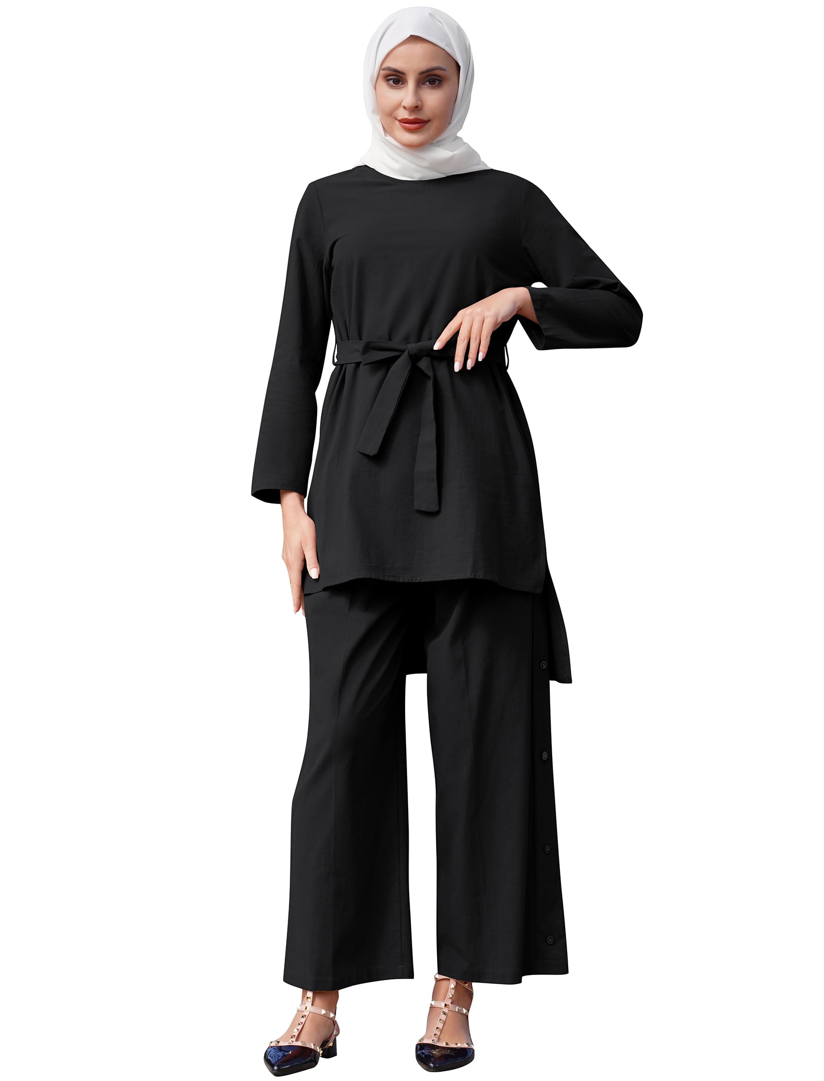 IBTOM CASTLE Muslim Clothes for Women Arabic Long Sleeve Loose Ramadan ...
