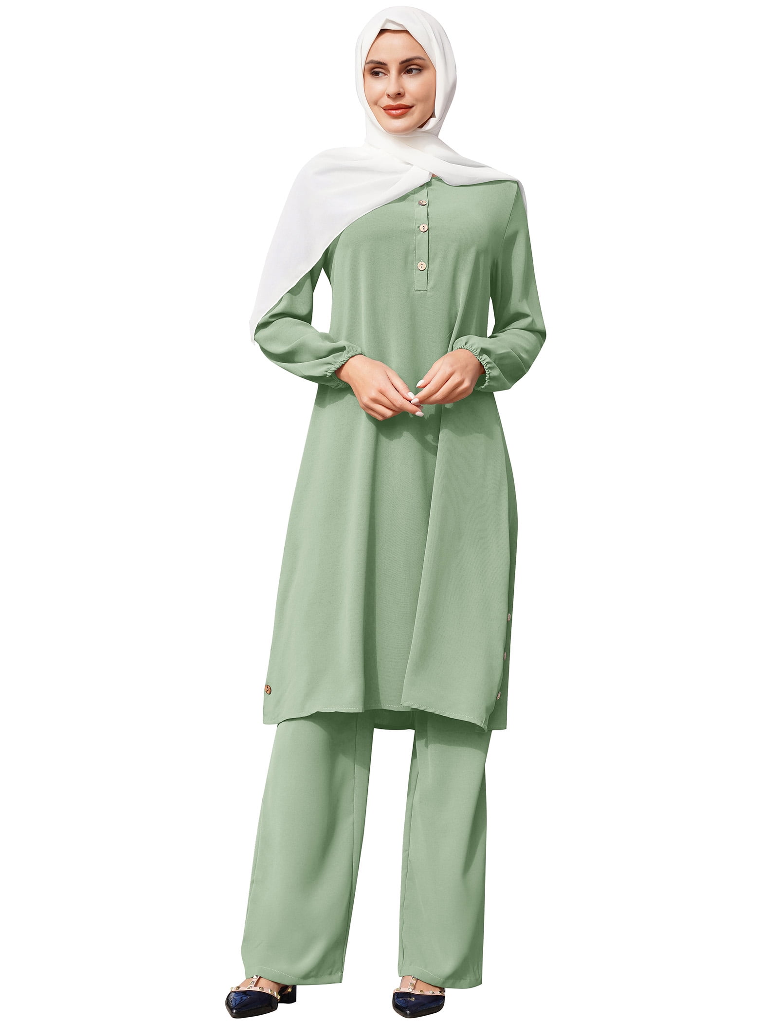 IBTOM CASTLE Muslim Clothes for Women Arabic Long Sleeve Loose Ramadan ...