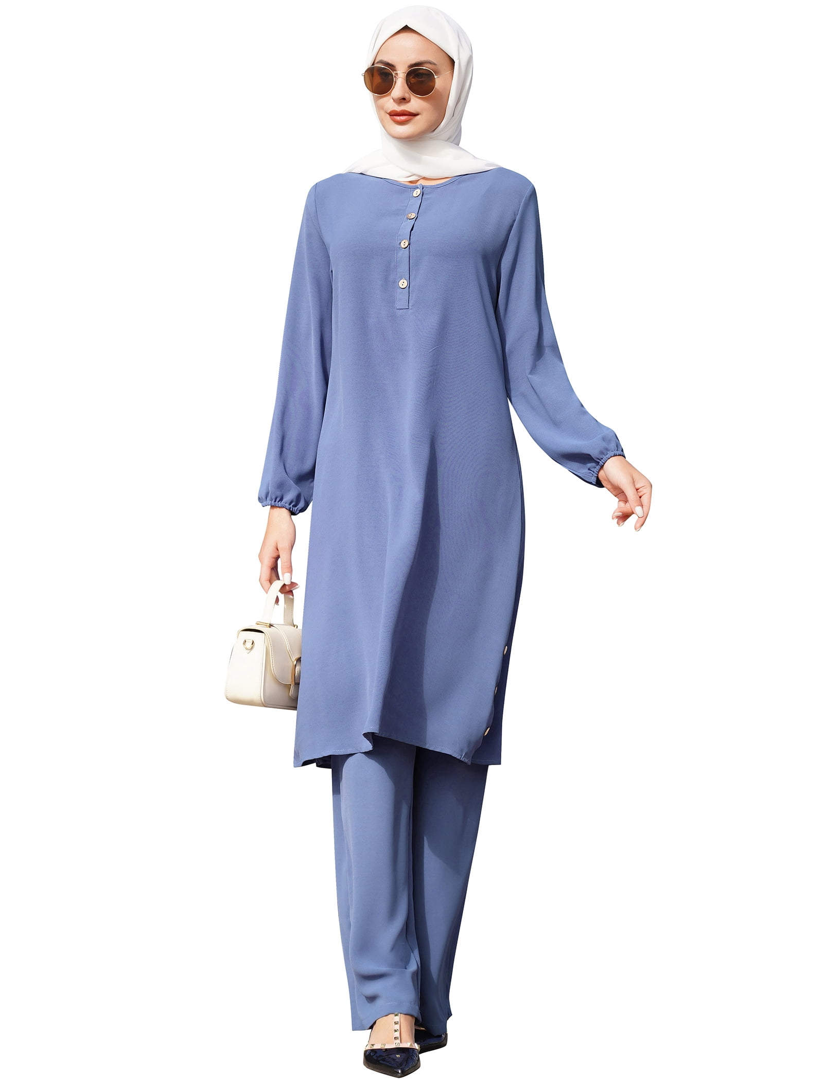 IBTOM CASTLE Muslim Clothes for Women Arabic Long Sleeve Loose Ramadan ...