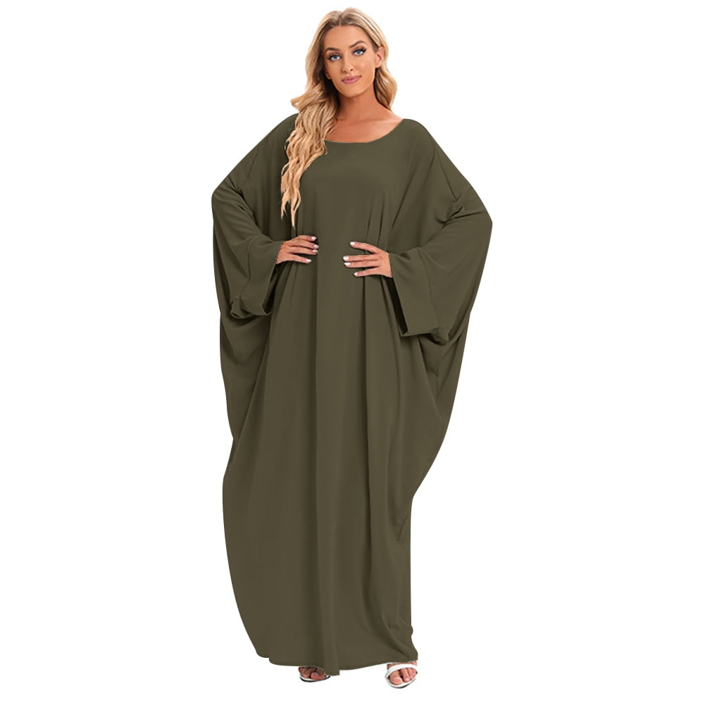 IBTOM CASTLE Muslim Dresses for Women, Long Sleeve Eid Islamic Prayer ...