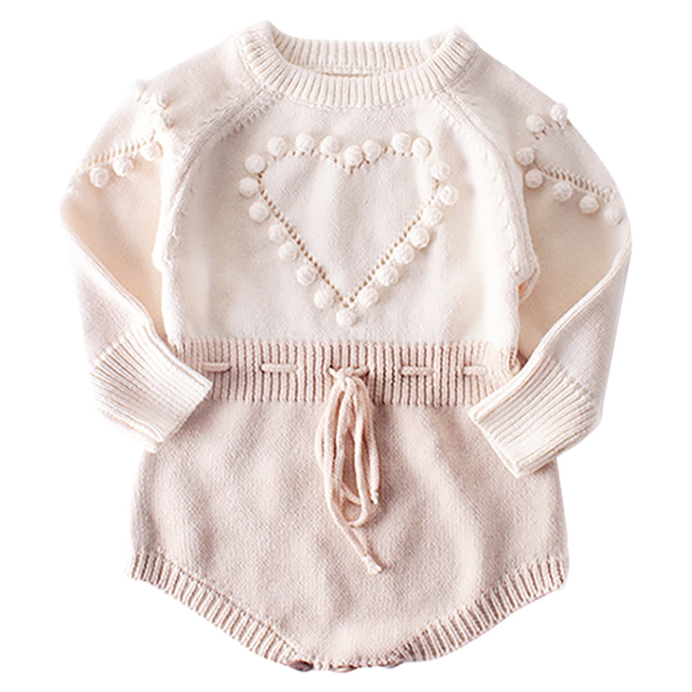 IBTOM CASTLE Newborn Infant Baby Girls Sweater Romper Knit Fall Outfit ...