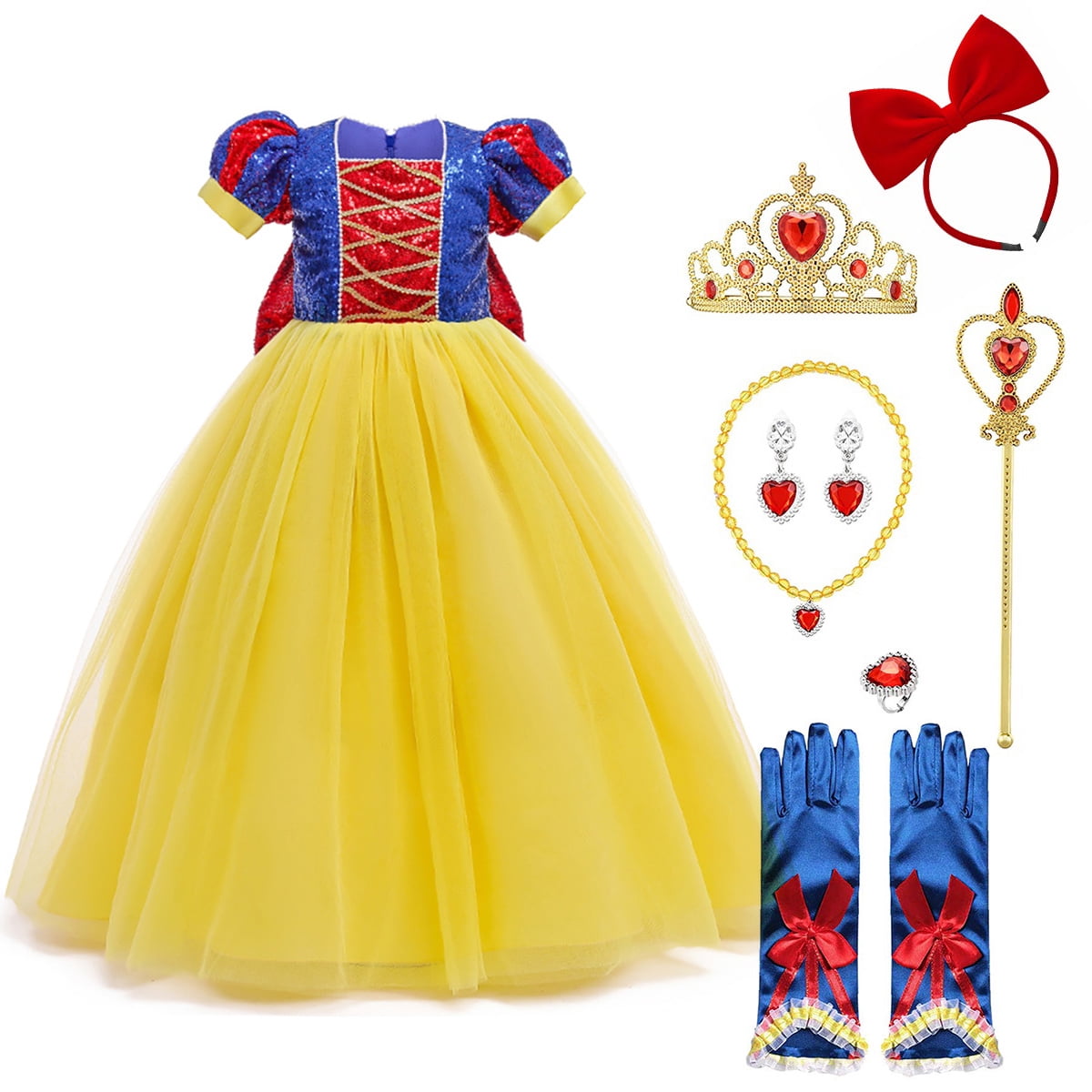 IBTOM CASTLE Princess Costume for Girls Kids Halloween Cosplay Birthday ...