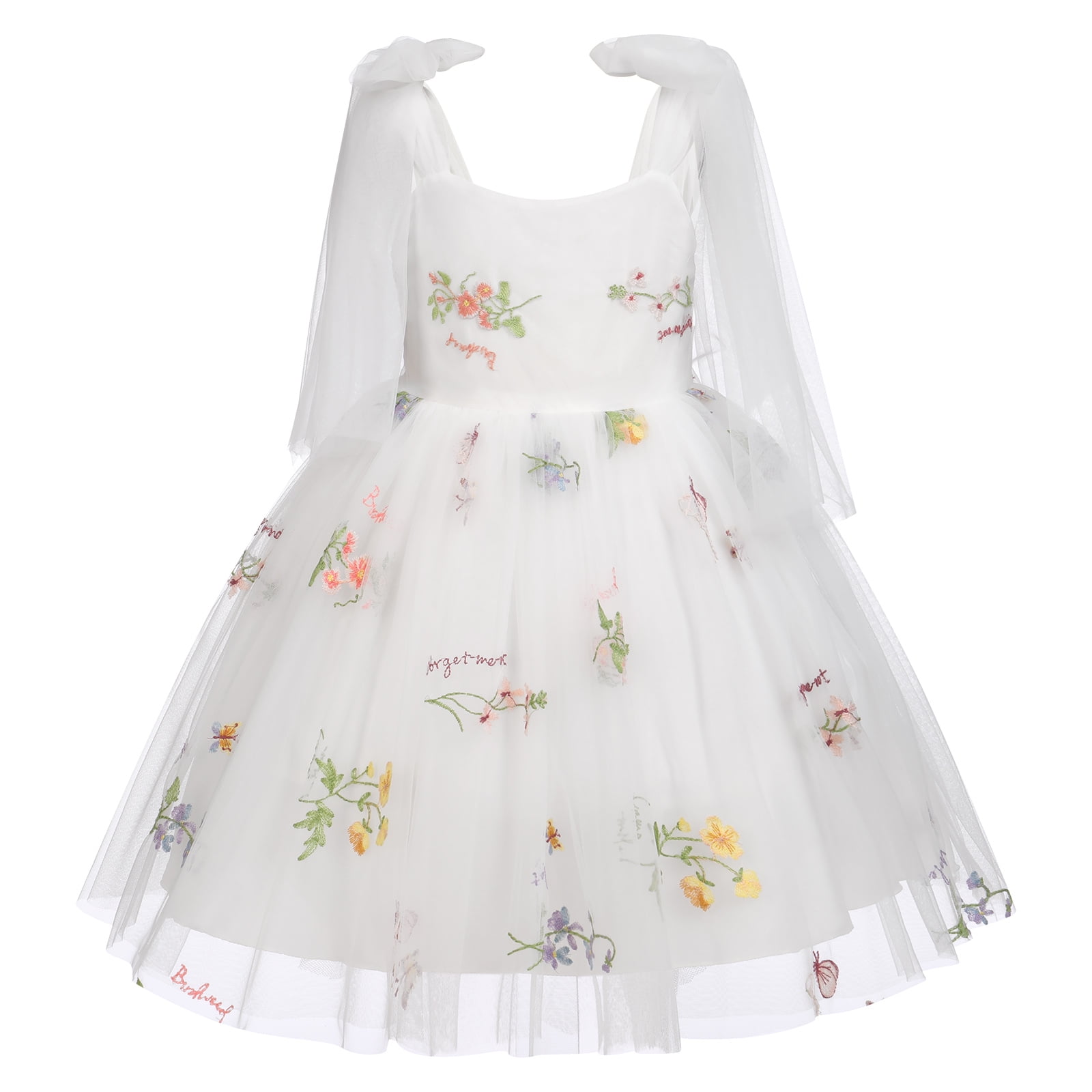 IBTOM CASTLE Flower Girl Floral Lace Tulle Dress Princess Backless ...