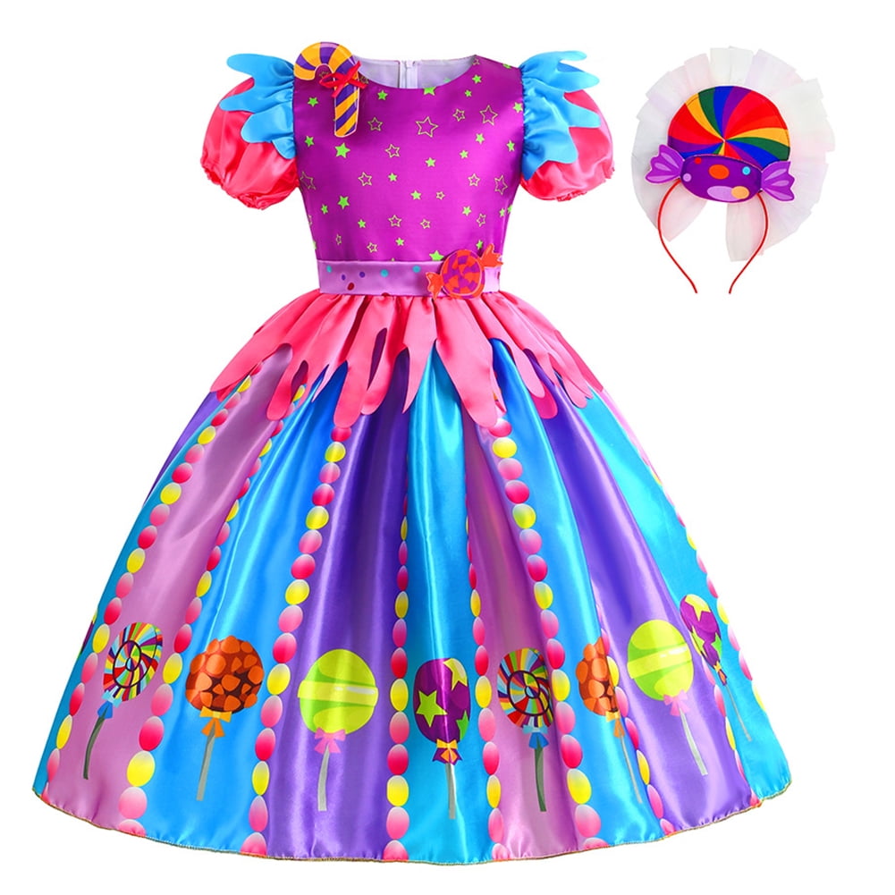 IBTOM CASTLE Rainbow Candy Costume for Girls, Kids Candy Princess Tutu ...