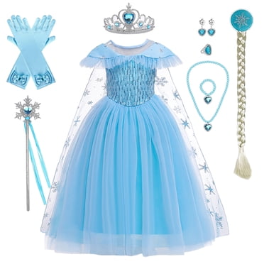 Kawell Frozen 2 Elsa Deluxe Princess Dress with Cape Costume for Girl ...