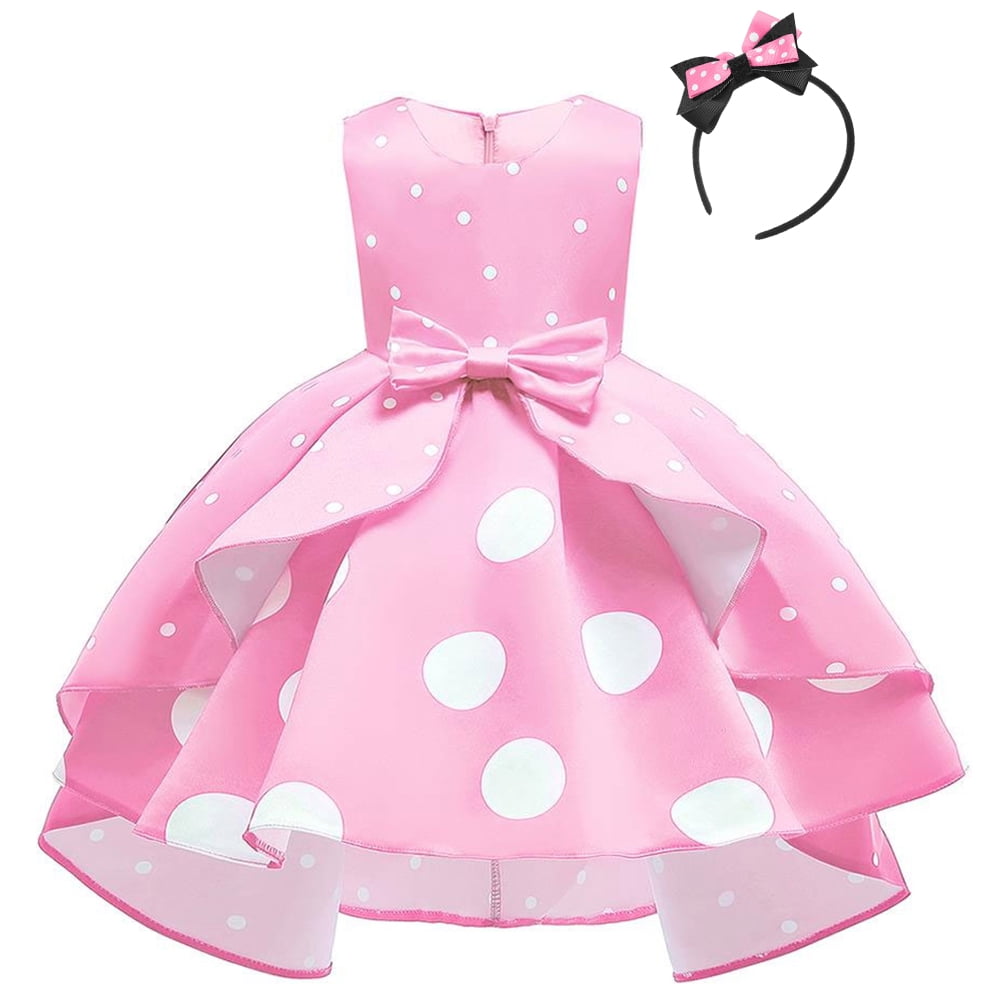 IBTOM CASTLE Toddler Girl Polka Dots Mini Tutu Dress with Mouse Ears 18 ...