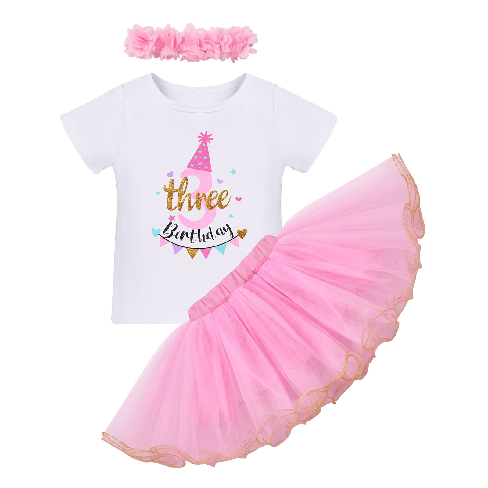 IBTOM CASTLE Toddler Baby Girls 1st/2nd/3rd Birthday Outfit Bunting ...
