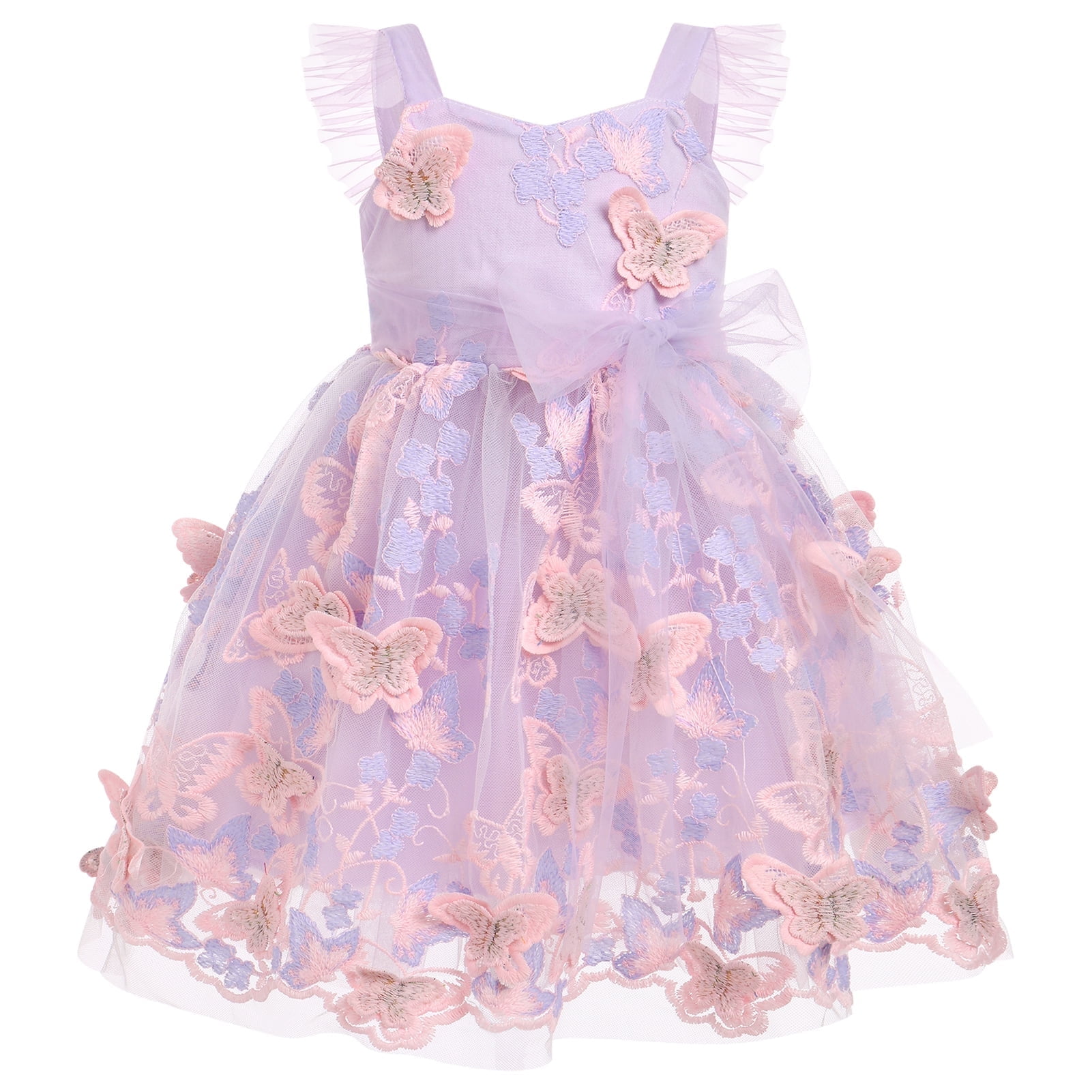 IBTOM CASTLE Toddler Baby Girls Butterfly Dress Princess Embroidered ...