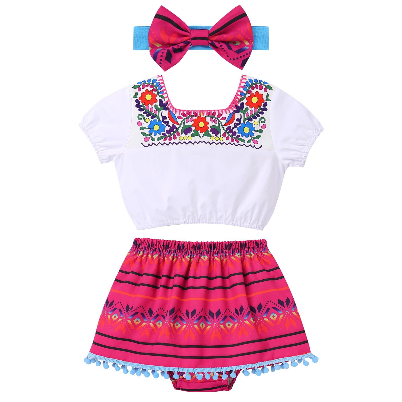 IBTOM CASTLE Toddler Baby Girls Mexican Traditional Fiesta Cinco de ...