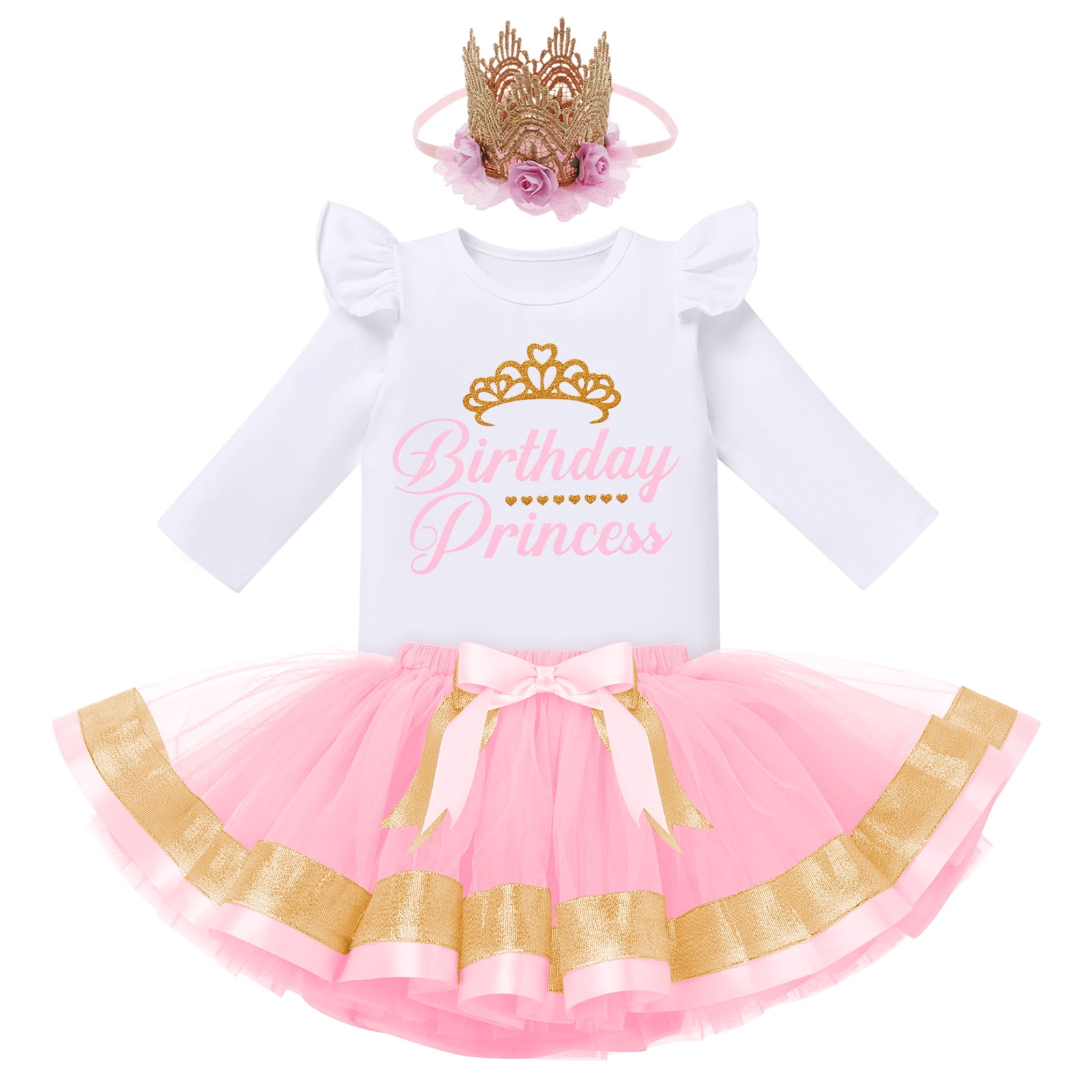 IBTOM CASTLE Toddler Baby Girls Princess Birthday Outfits Sleeveless ...