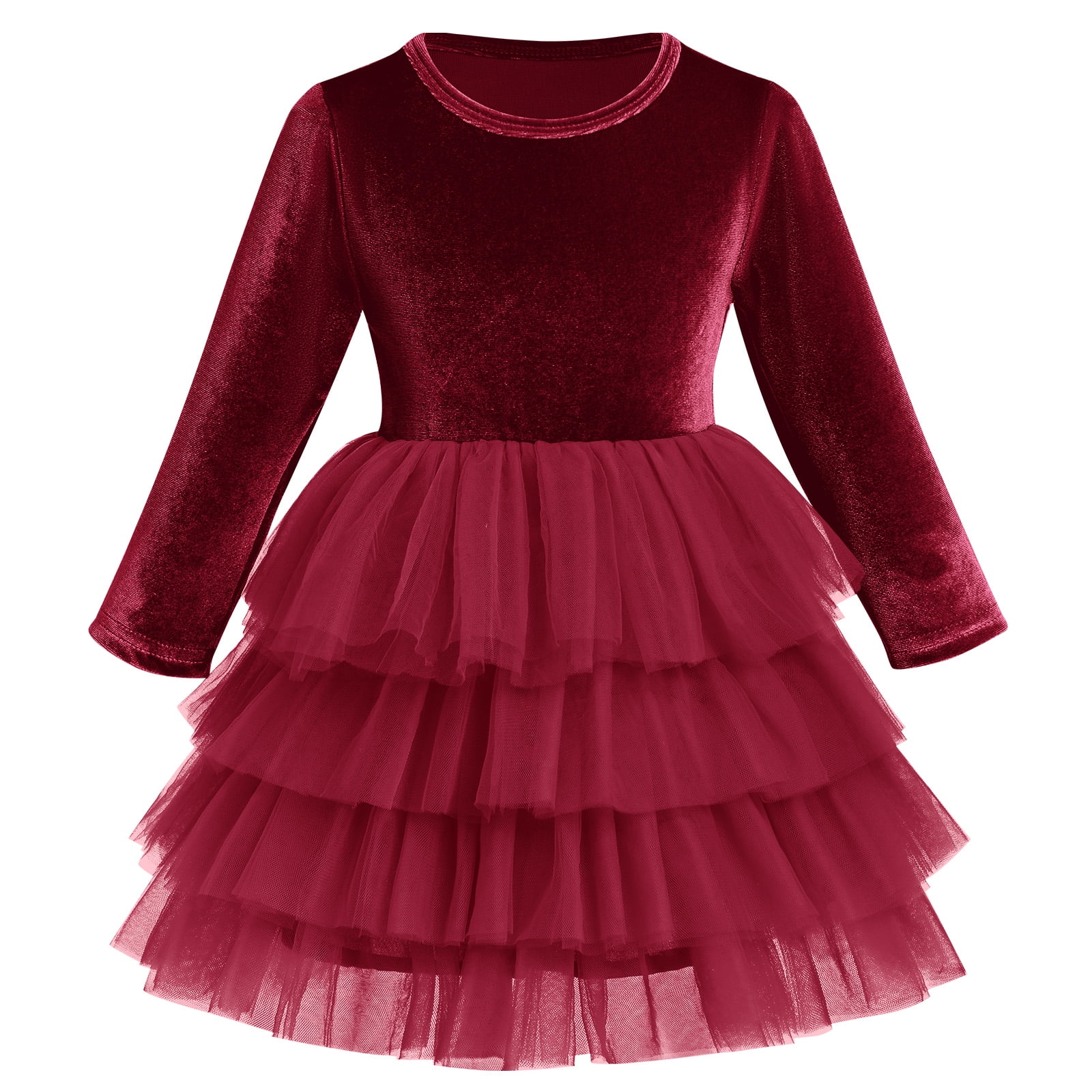 IBTOM CASTLE Toddler Baby Girls Velvet Tutu Dress Long Sleeve Princess ...
