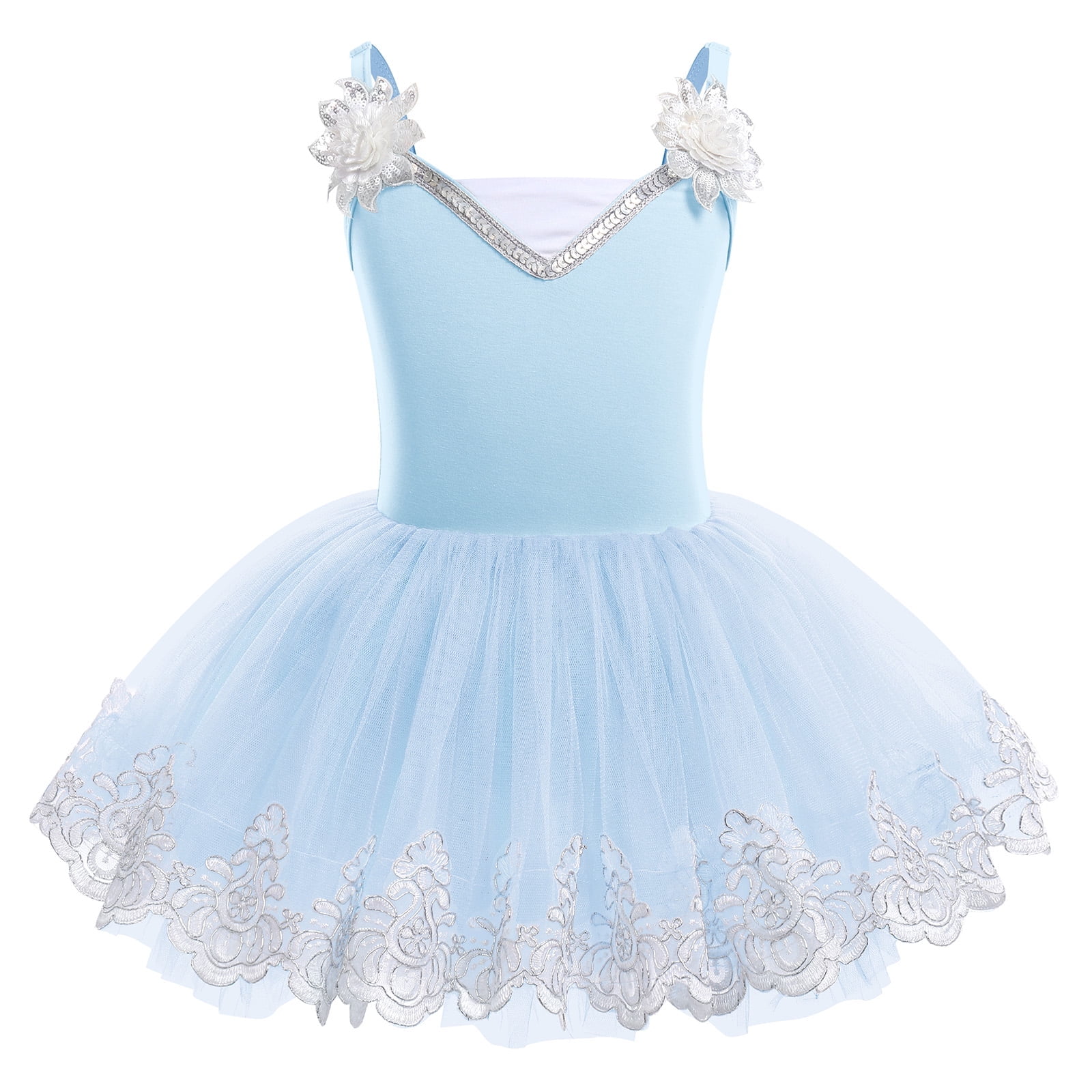 IBTOM CASTLE Toddler Girls Ballet Leotards Sequin Flower Camisole ...