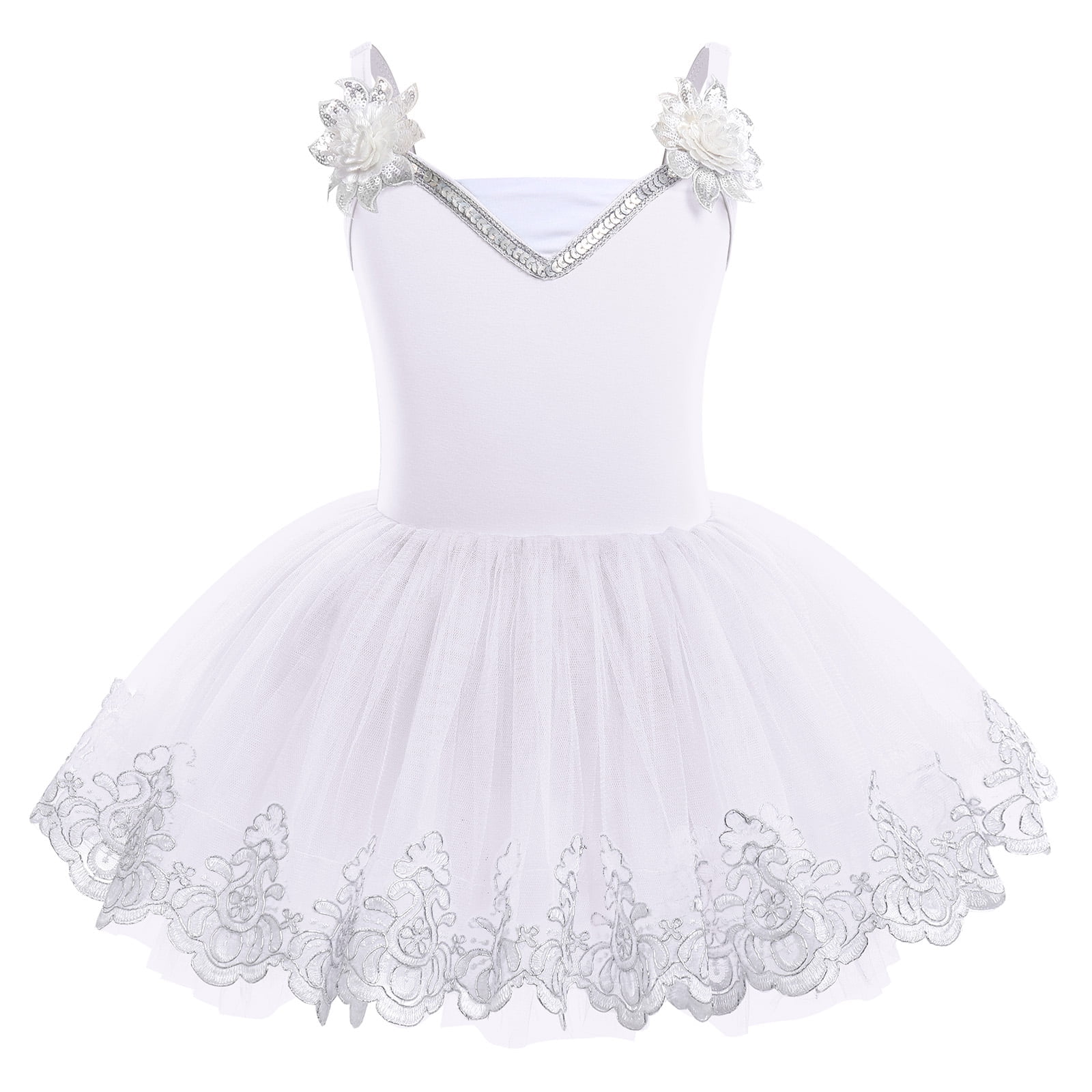 IBTOM CASTLE Toddler Girls Ballet Leotards Sequin Flower Camisole ...