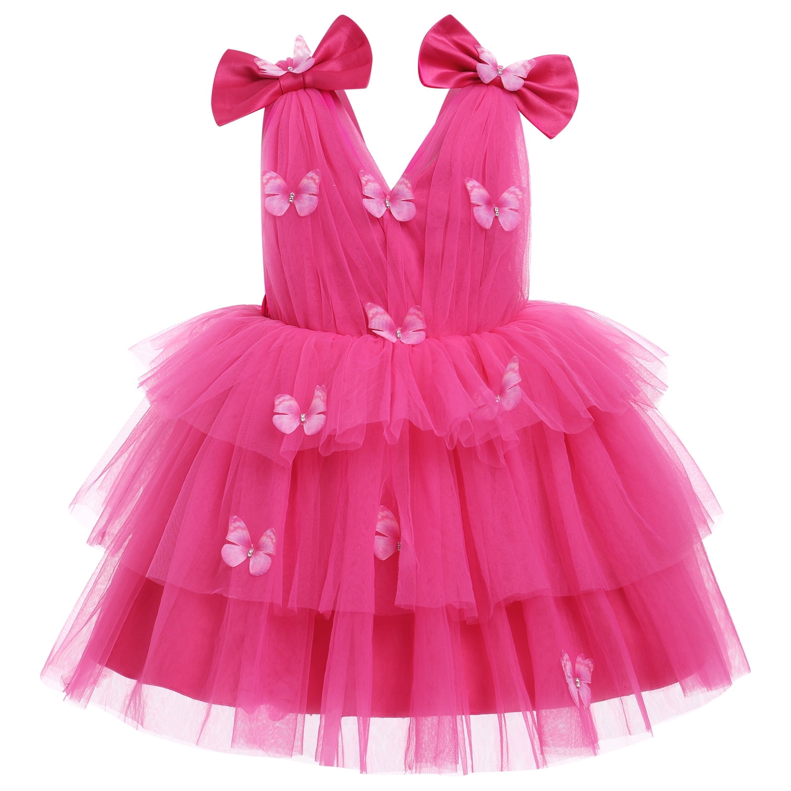 IBTOM CASTLE Toddler Girls Butterfly Birthday Dress Rainbow Tulle ...