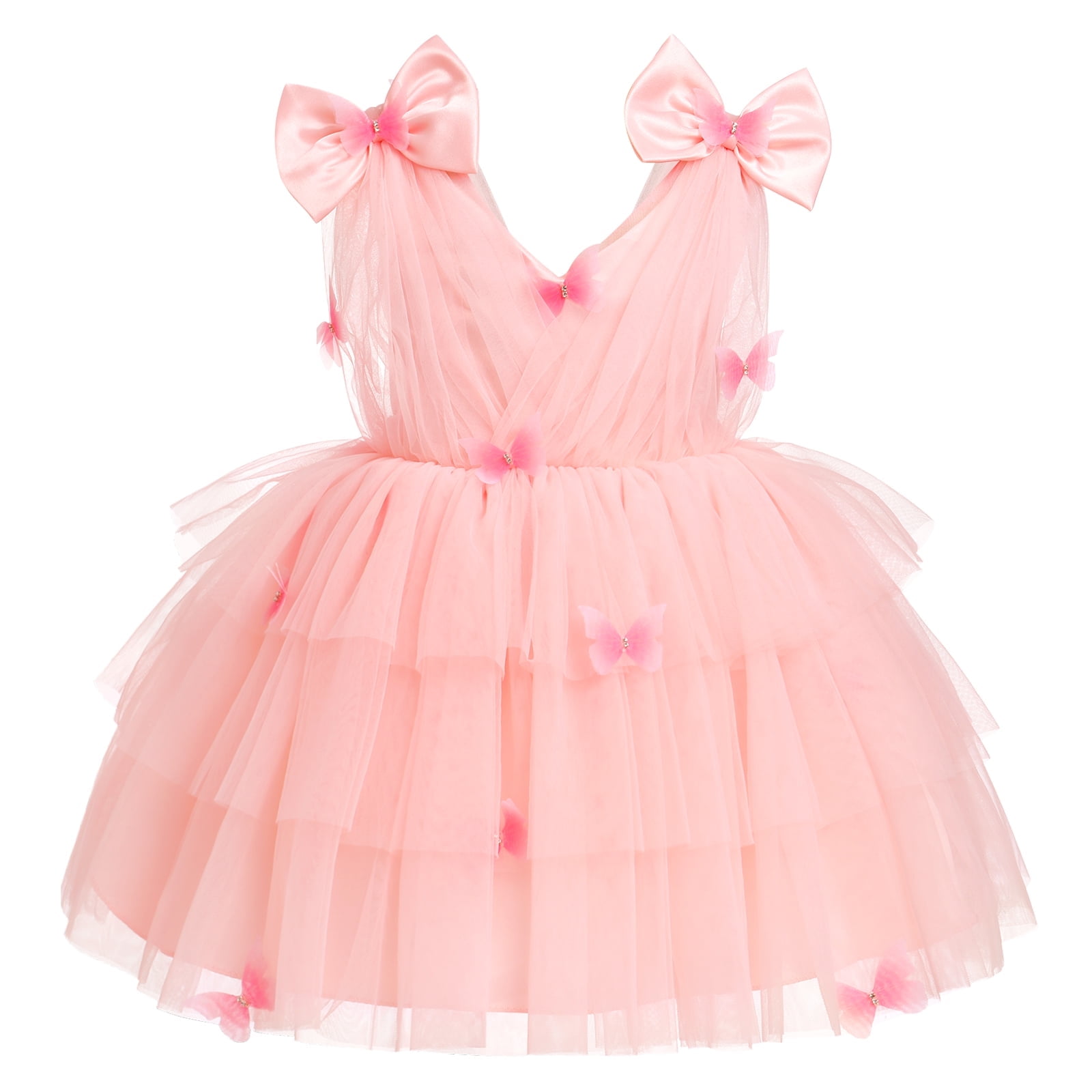 IBTOM CASTLE Toddler Girls Butterfly Birthday Dress Rainbow Tulle ...