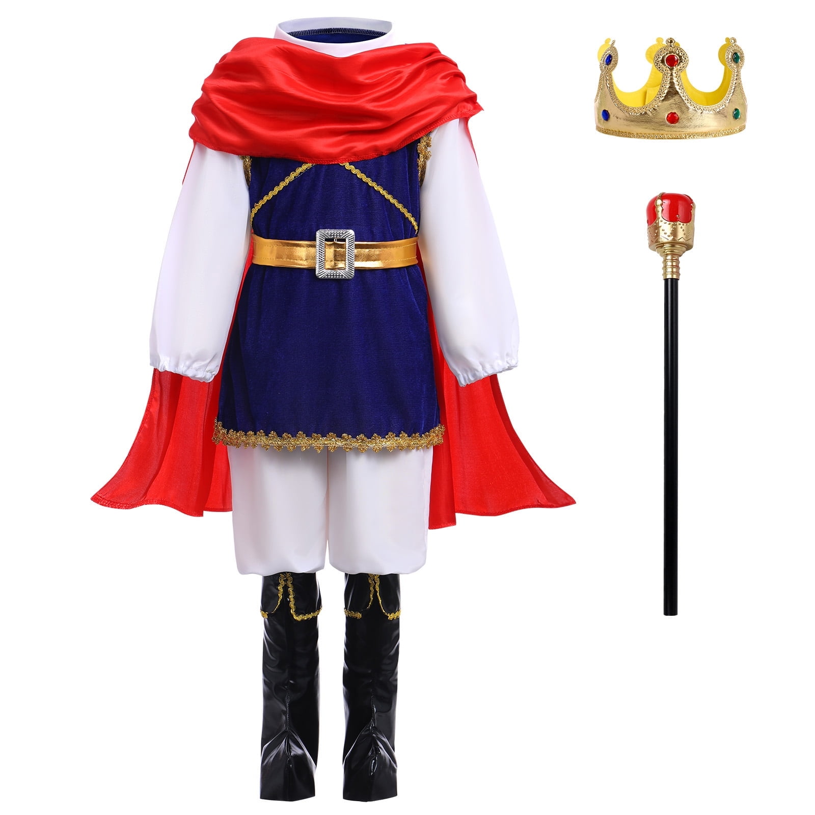 IBTOM CASTLE Boys Prince Charming Costume, Halloween Cosplay Dress Up ...