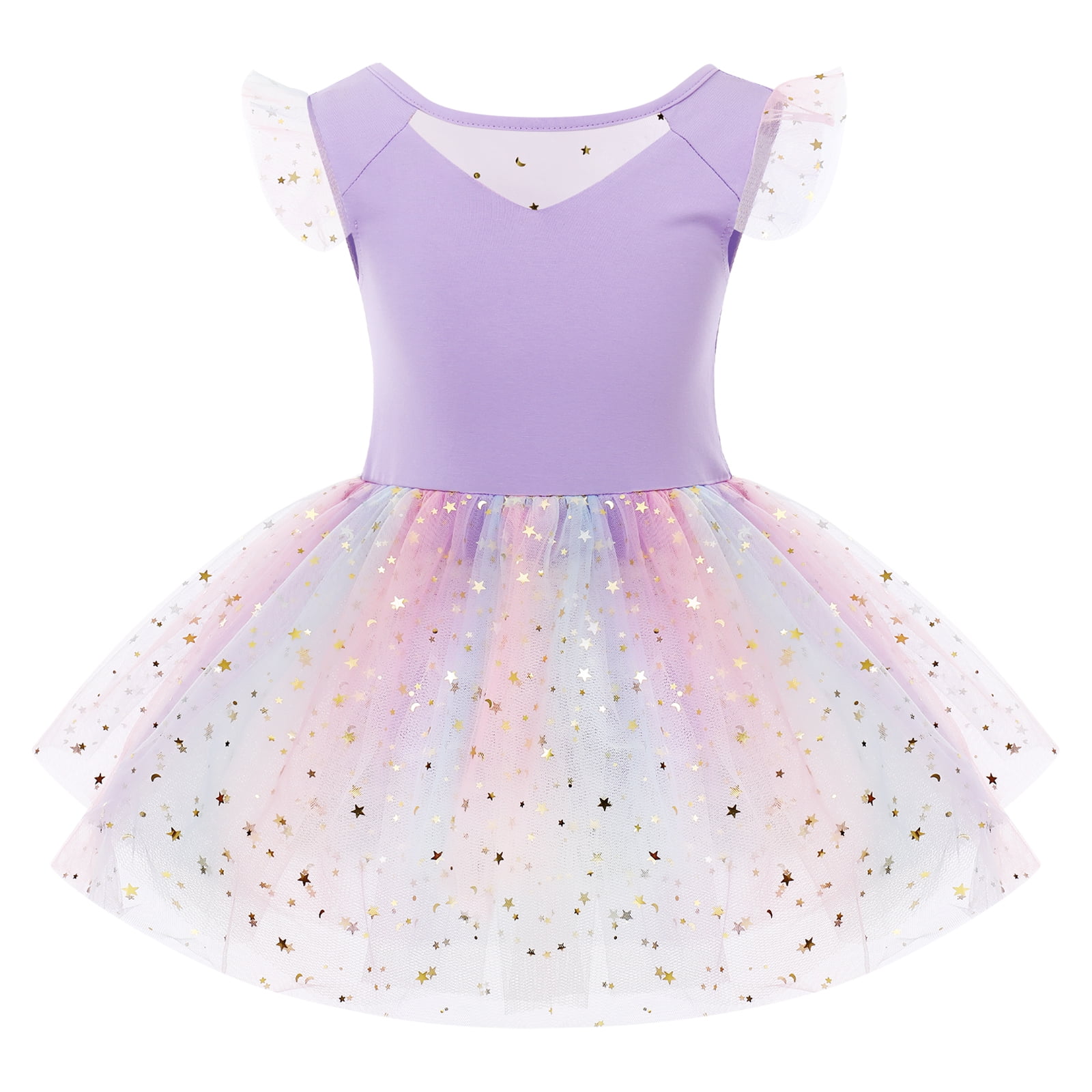 IBTOM CASTLE Toddler Kids Girls Sequins Star Ballet Dance Dress with ...