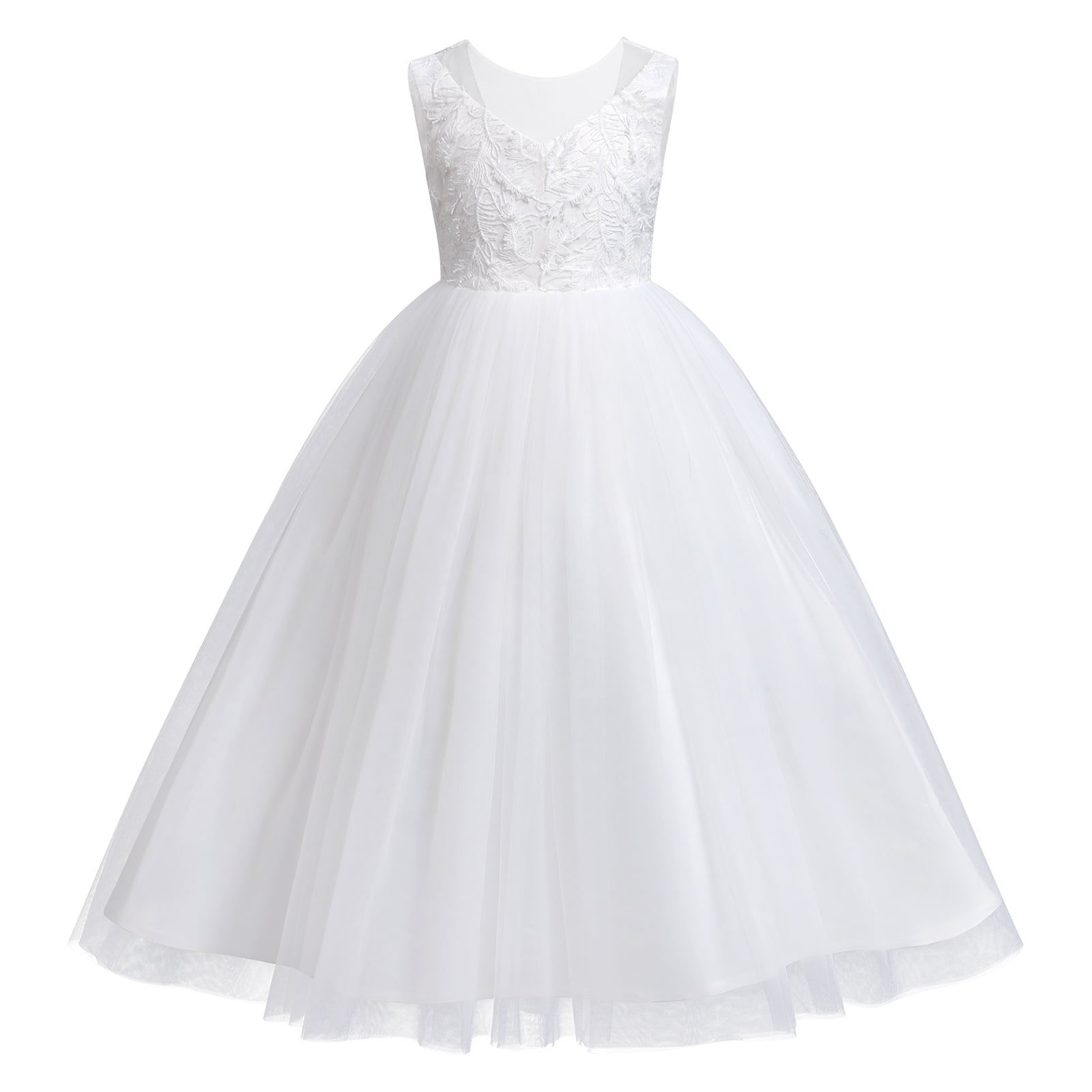 IBTOM CASTLE White First Communion Dresses for Girls Lace Flower ...