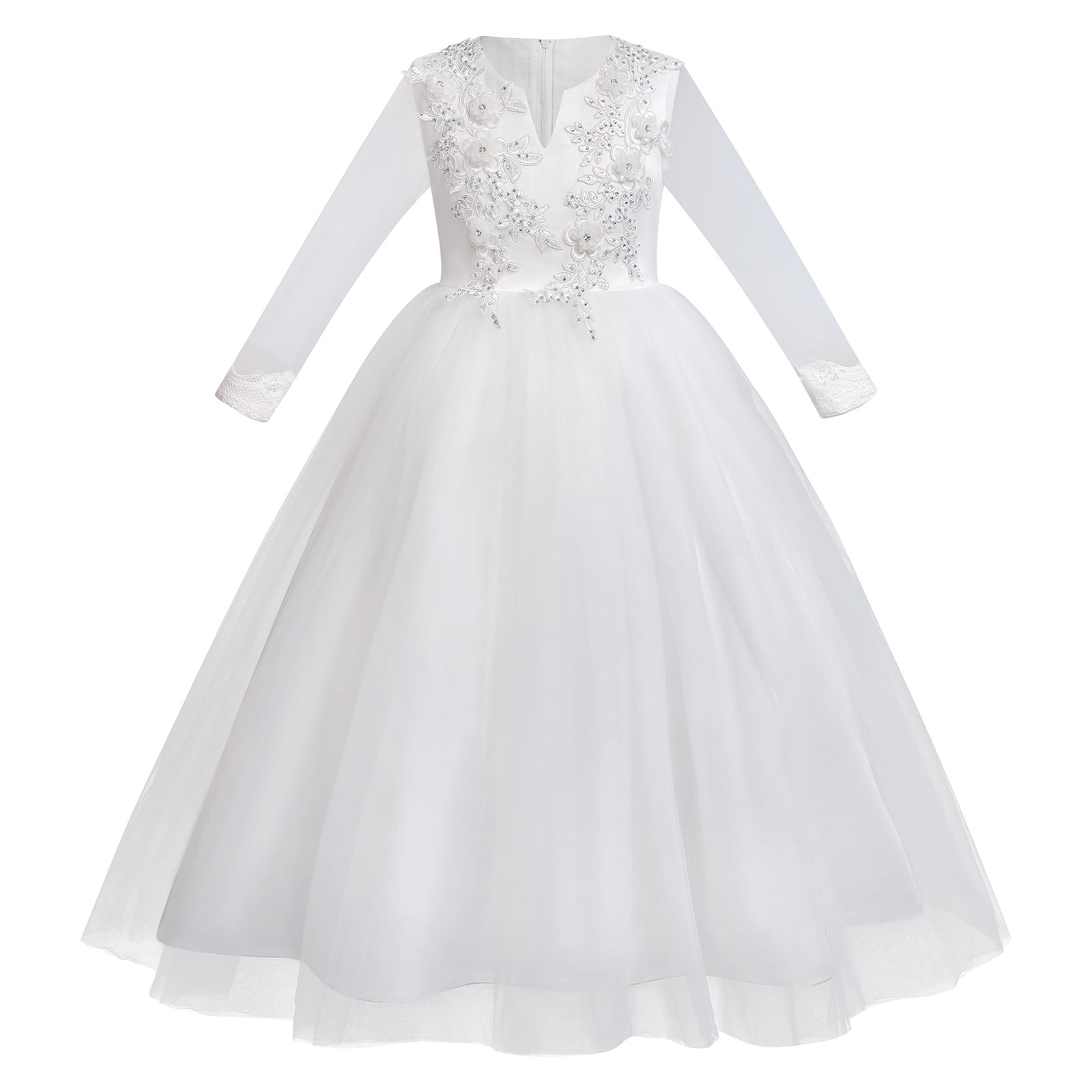 IBTOM CASTLE White First Communion Dresses for Girls Lace Flower ...