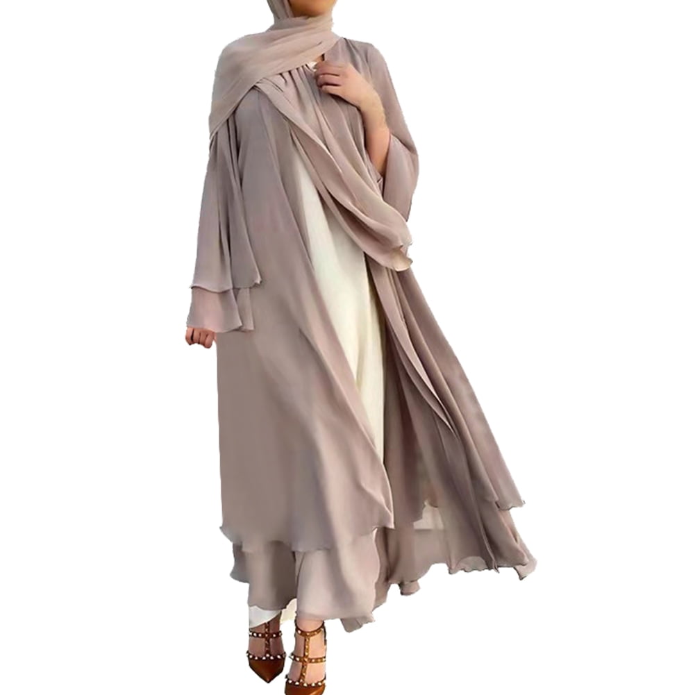 IBTOM CASTLE Women's Plus Size Chiffon Muslim Kaftan Maxi Dress, Casual ...